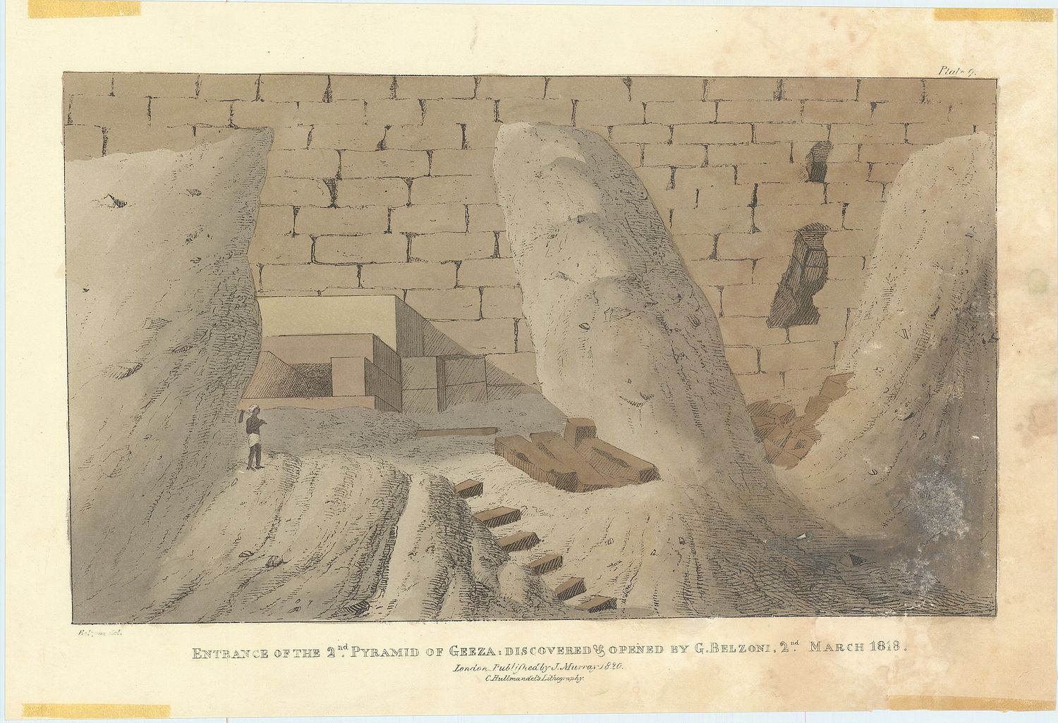 Entrance of the 2nd Pyramid of Geeza: Discovered and Opened by G ...