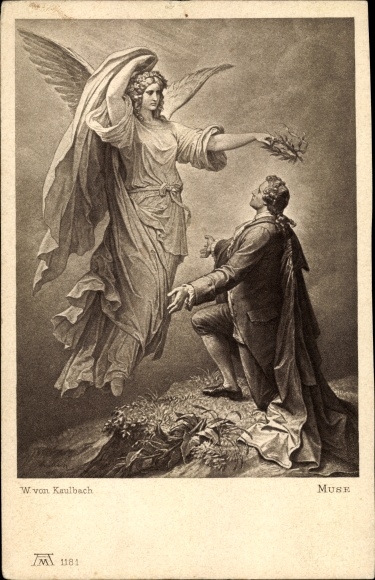 Künstler Ansichtskarte / Postkarte von Kaulbach, W., Muse, Goethe Galerie, Ackermanns 1181 ...
