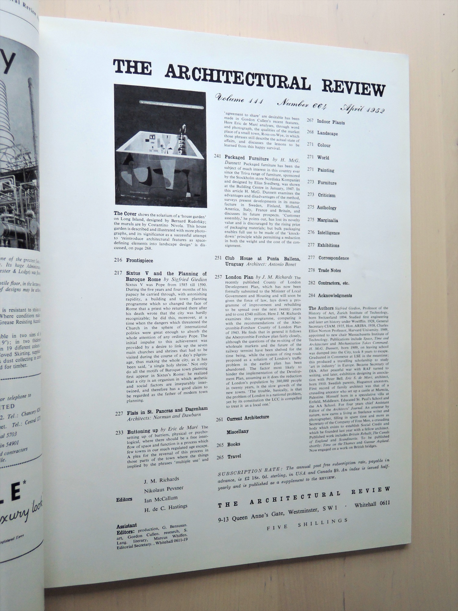 The Architectural Review Magazine, April 1952, Volume CXI No: 664 by J ...