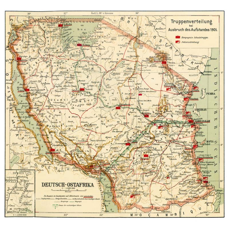 Deutsch-Ostafrika im Aufstand - Übersichtskarte by Götzen, Gustav Adolf ...