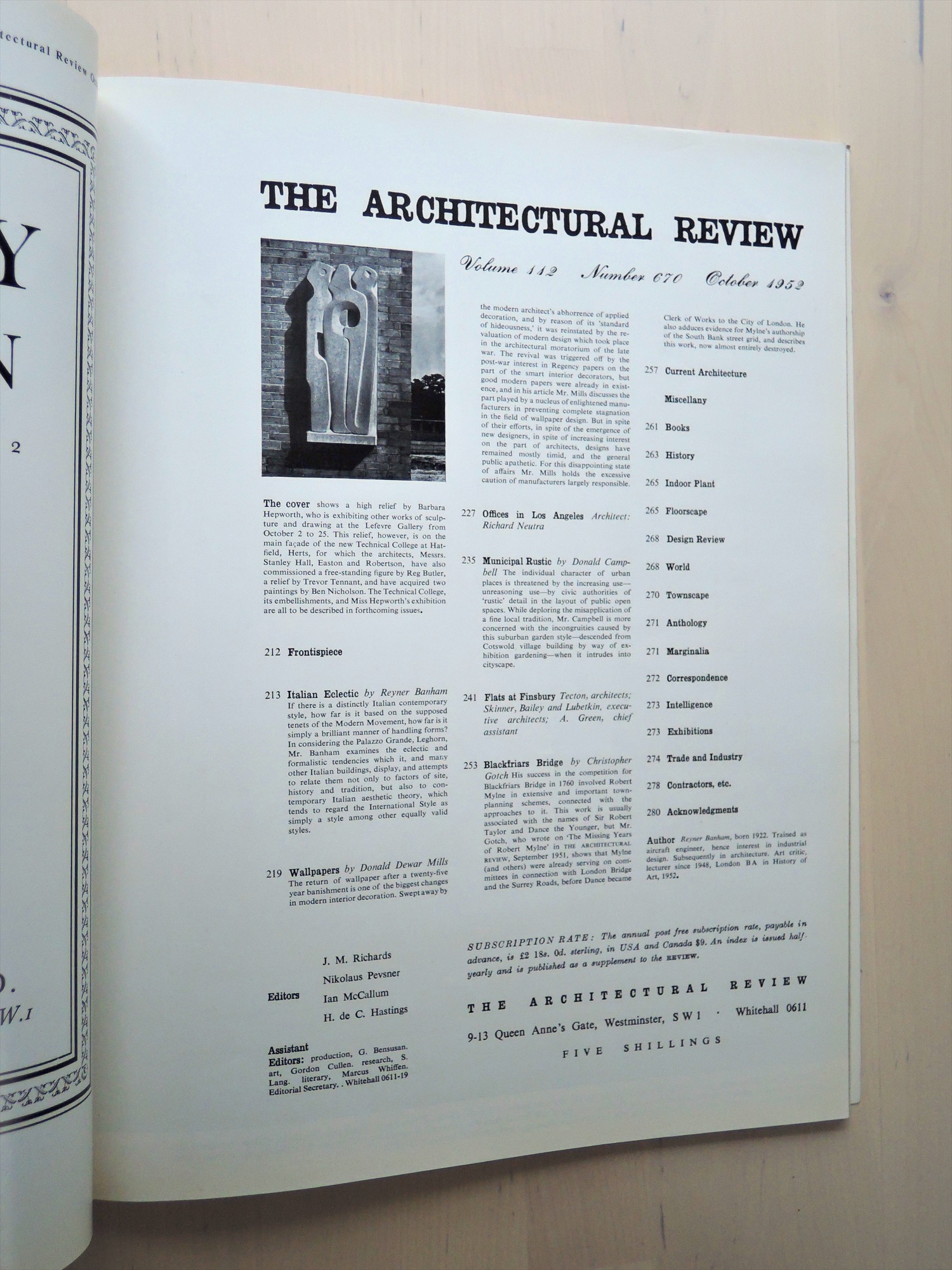 The Architectural Review Magazine, October 1952, Volume CXii No: 669 by ...