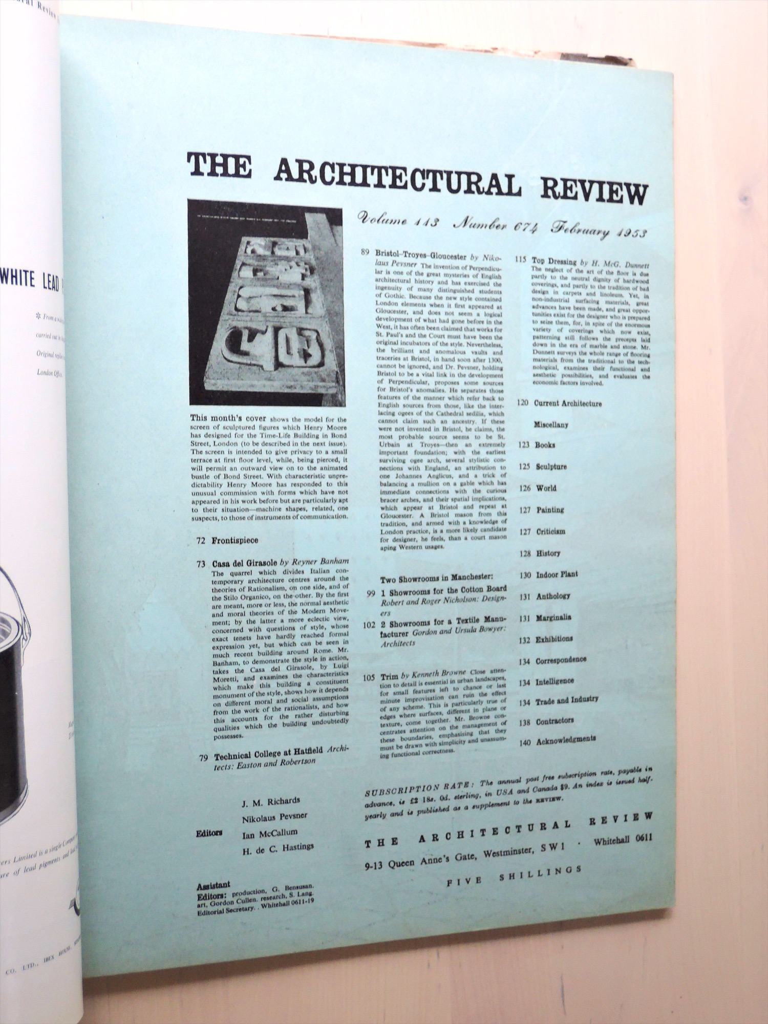 The Architectural Review Magazine, February 1953, Volume CXiii No: 674 ...