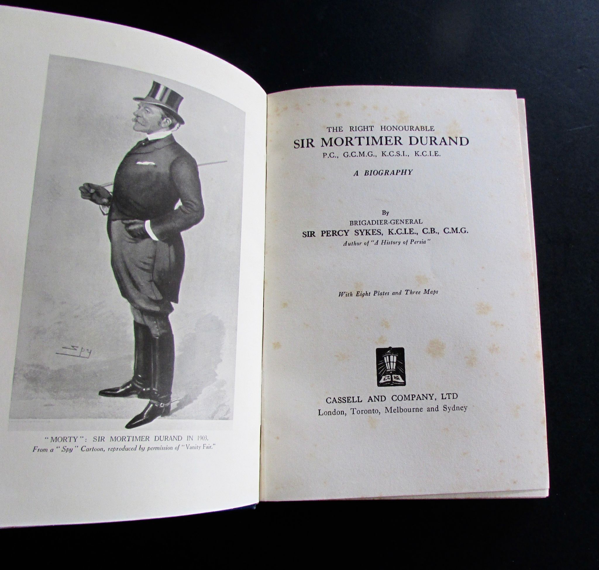 THE RIGHT HONOURABLE SIR MORTIMER DURAND. A BIOGRAPHY by SIR PERCY ...