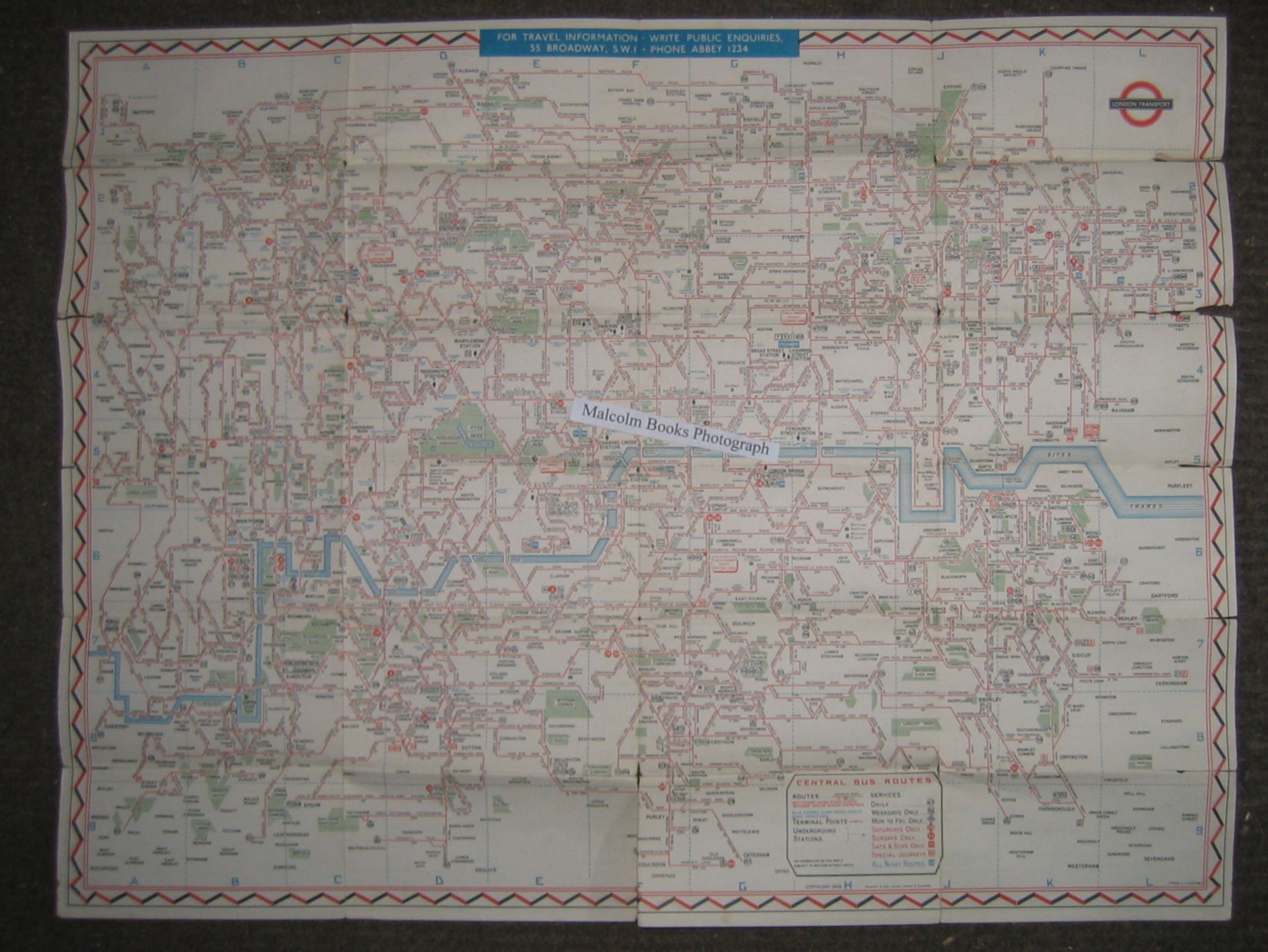 Bus Map Central Area. No 2, 1947 by Elston, Fred J. H. Elston for ...