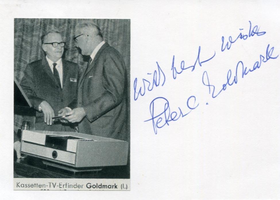 Peter Carl Goldmark autograph | Signed card by Goldmark, Peter: Signed ...