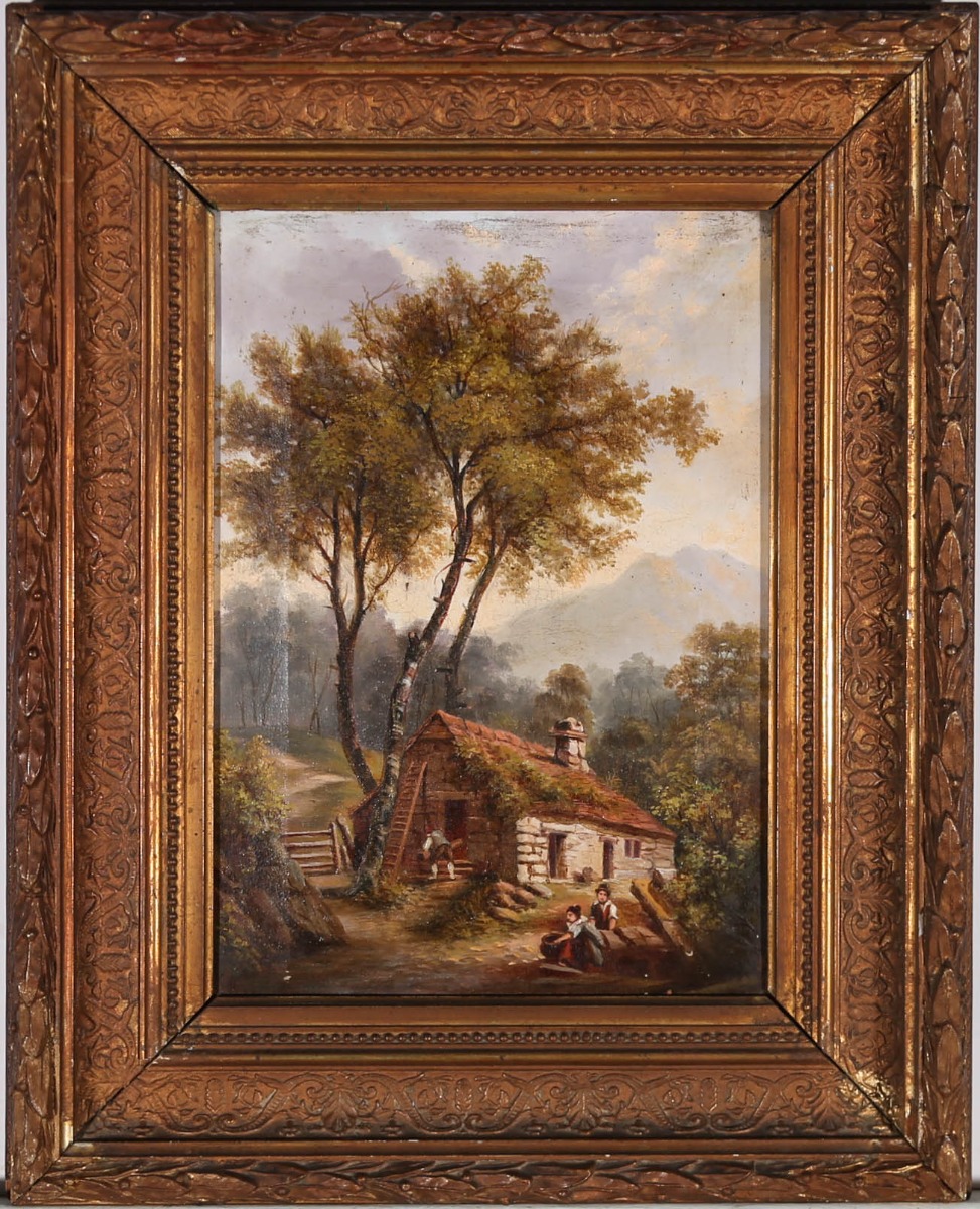 George Perrin - 1884 Oil, Old House at Betws-y-Coed, Wales von George ...