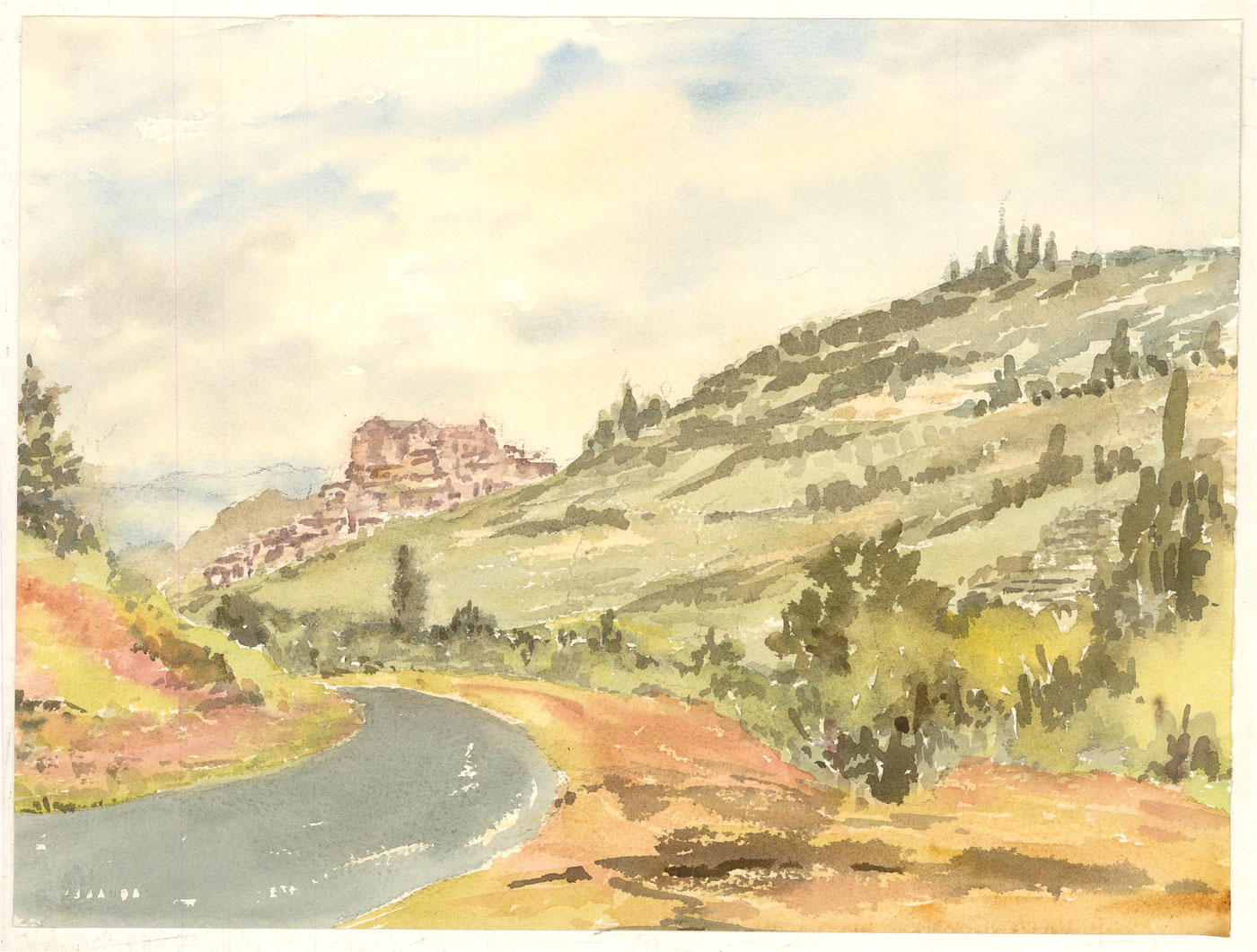 Sylvia E. Churchward-Wade - Contemporary Watercolour, Country Road von ...