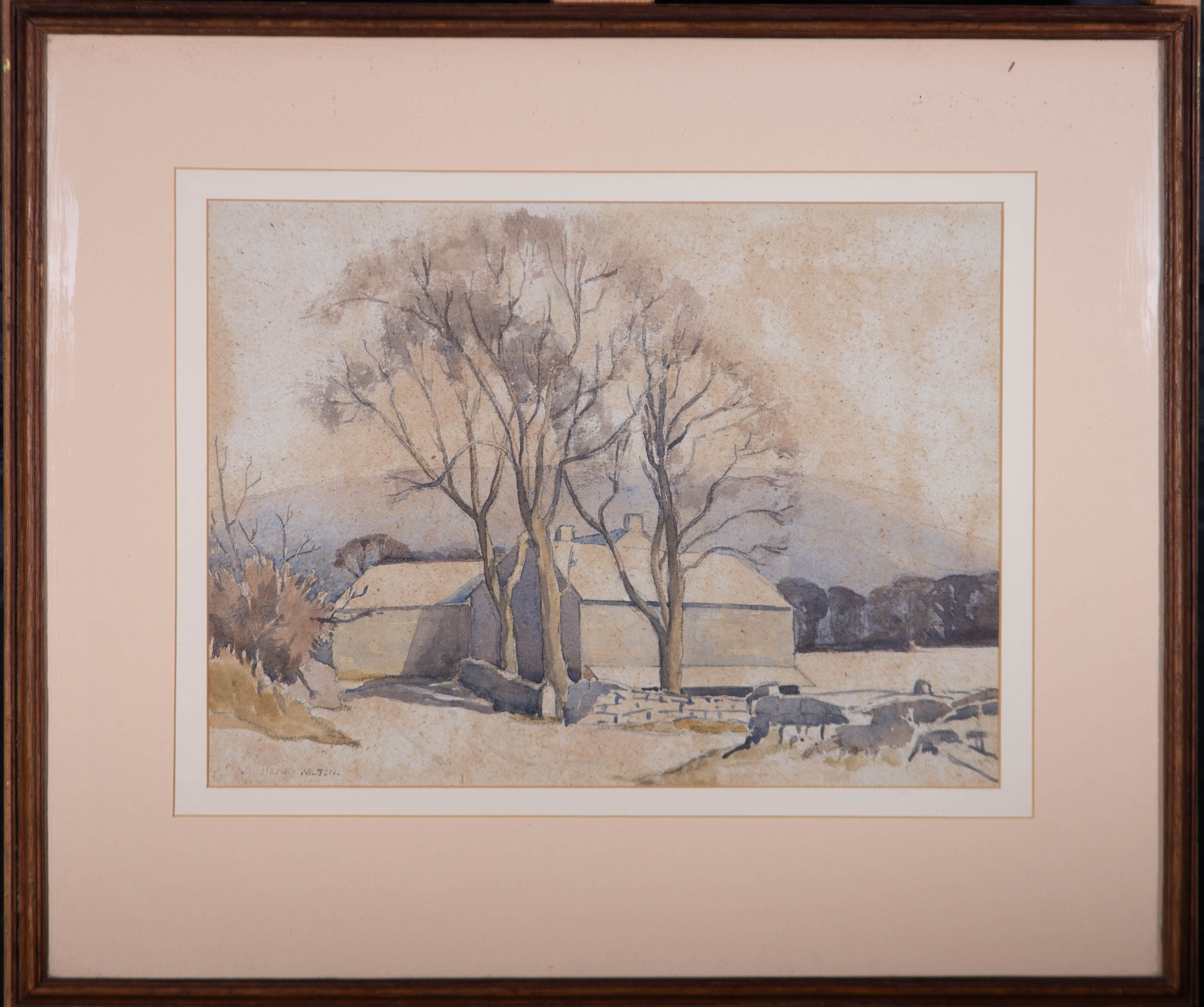 Henry Wilson - 20th Century Watercolour, Snow under Whitbarrow ...