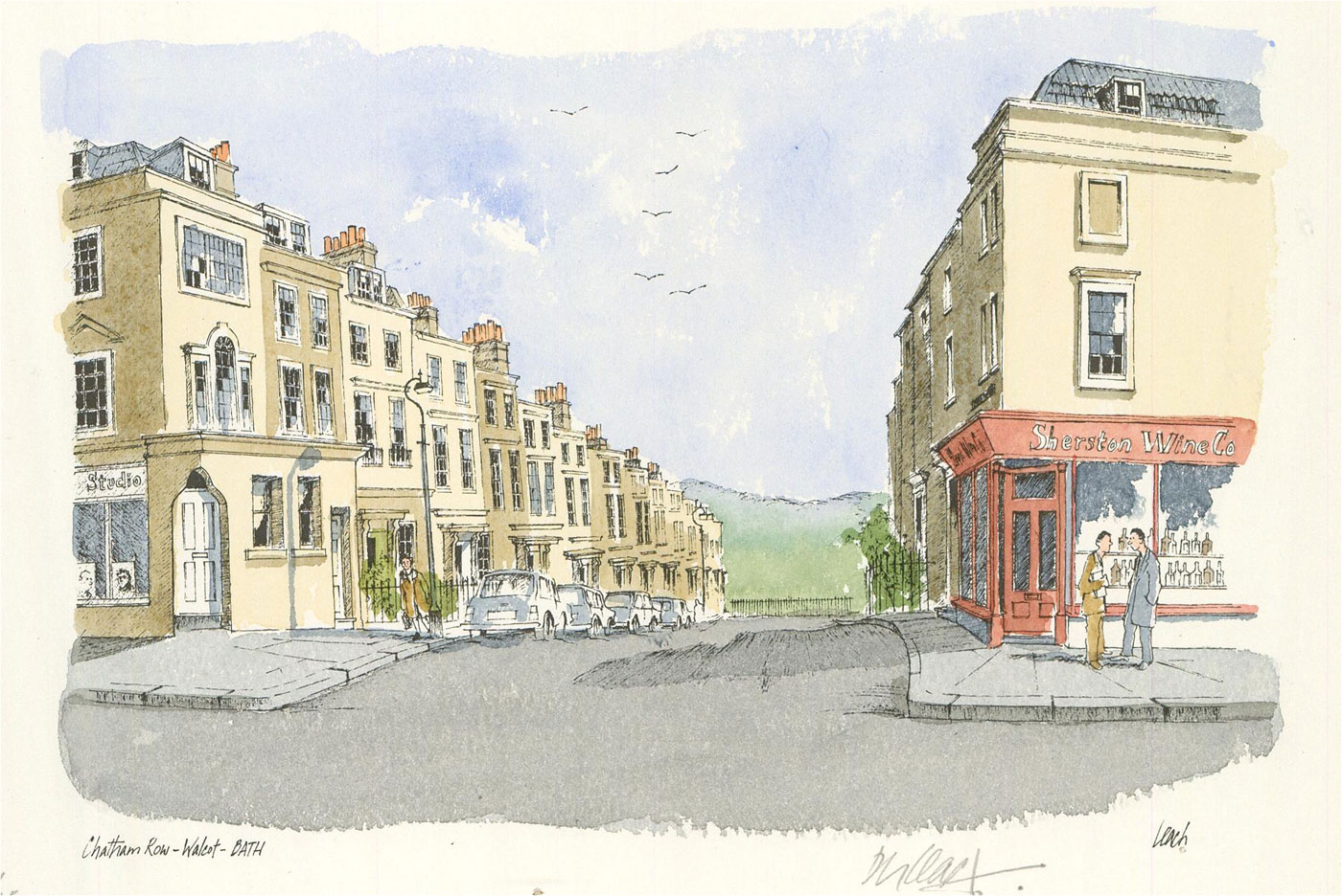 Dennis Leach - Contemporary Lithograph, Chatham Row, Bath von Dennis ...