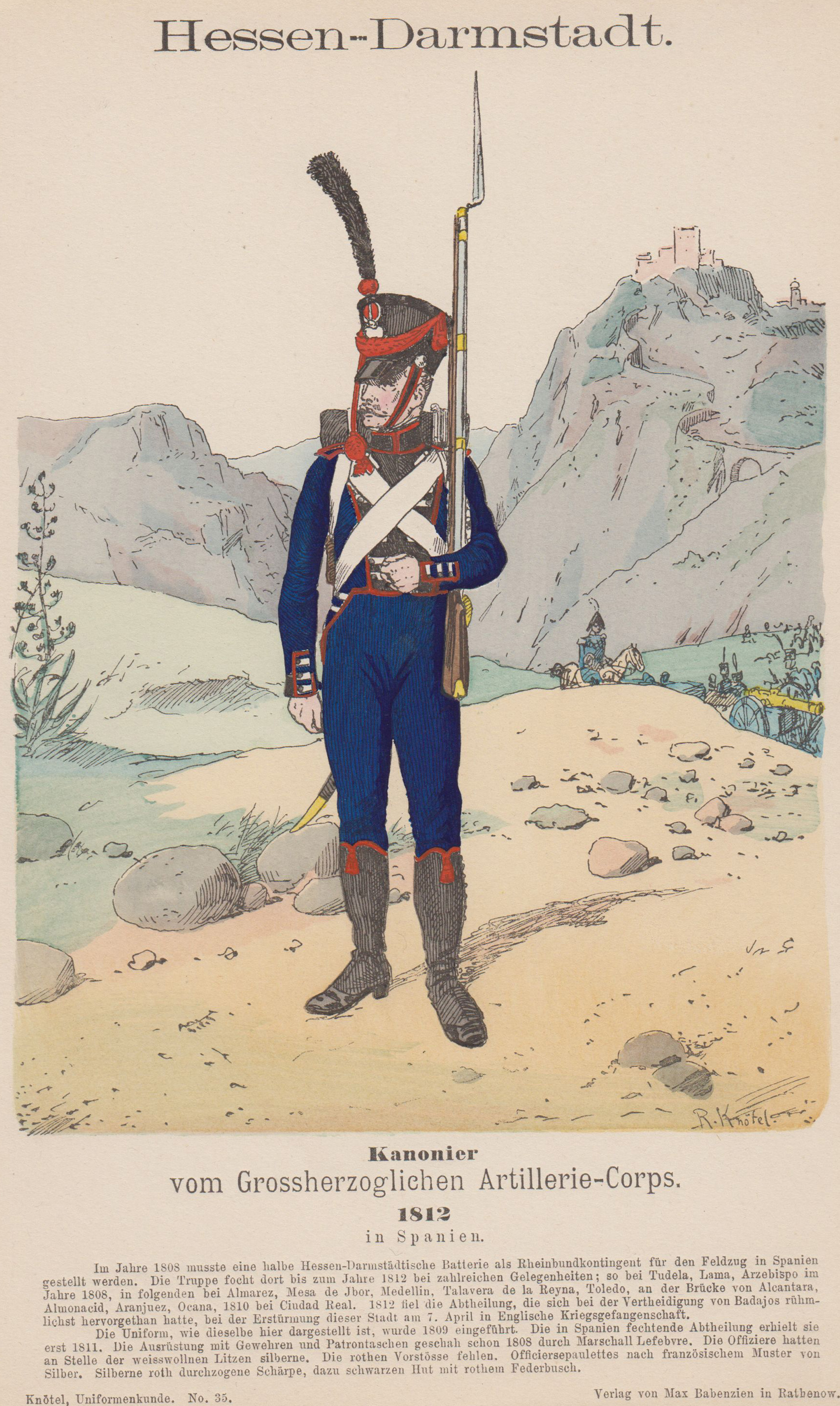 Kanonier vom Grossherzoglichen Artillerie-Corps 1812 in Spanien. de ...