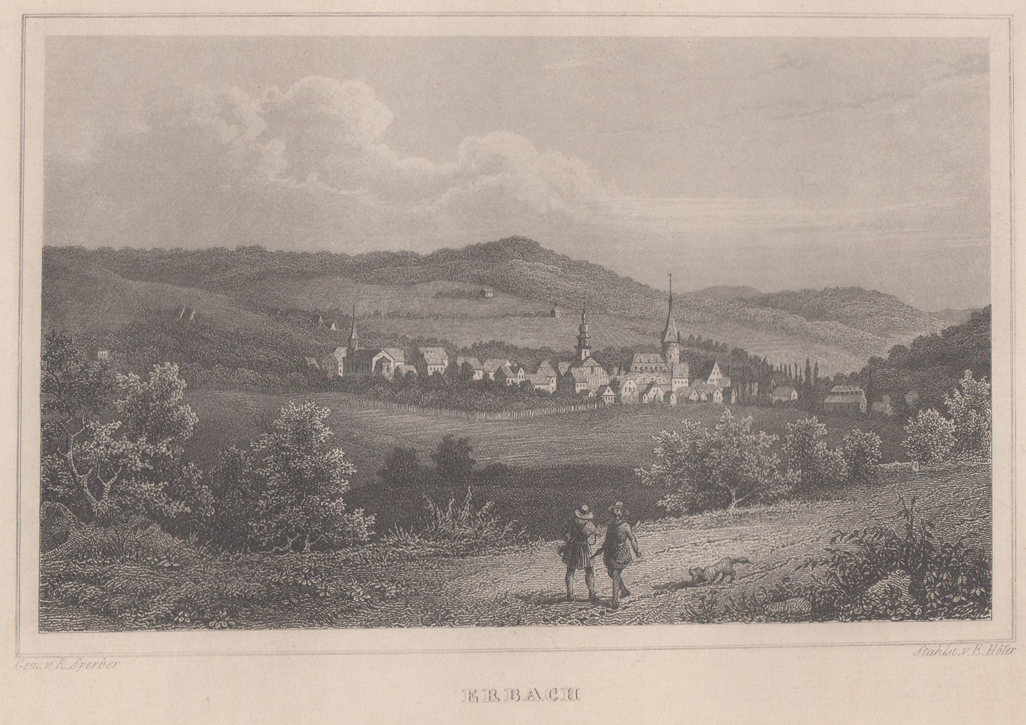 Gesamtansicht von Erbach/Odenw.:: Kunst / Grafik / Poster | Antiquariat ...