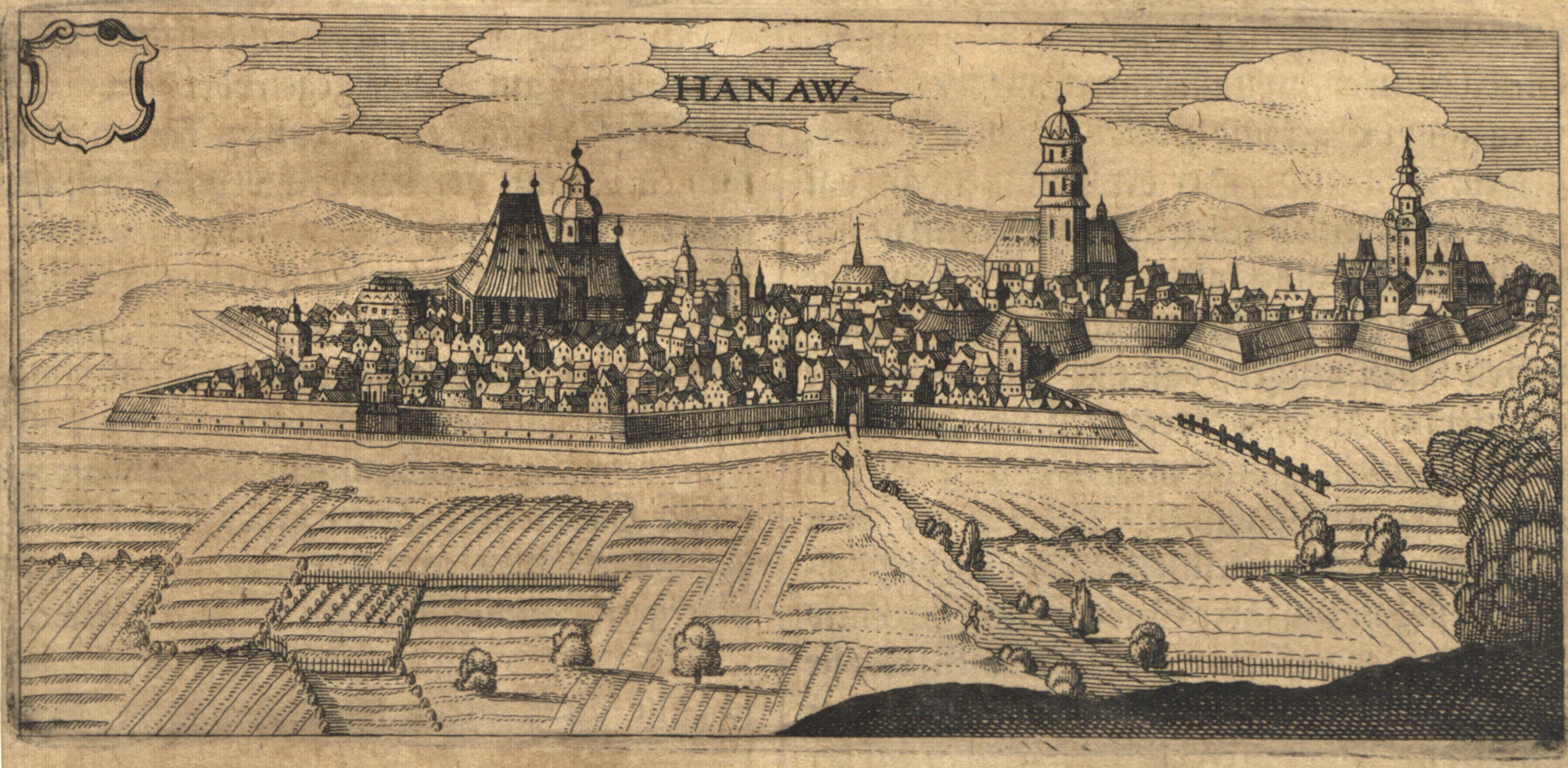 Gesamtansicht, "Hanaw.". von Hanau:: Kunst / Grafik / Poster ...