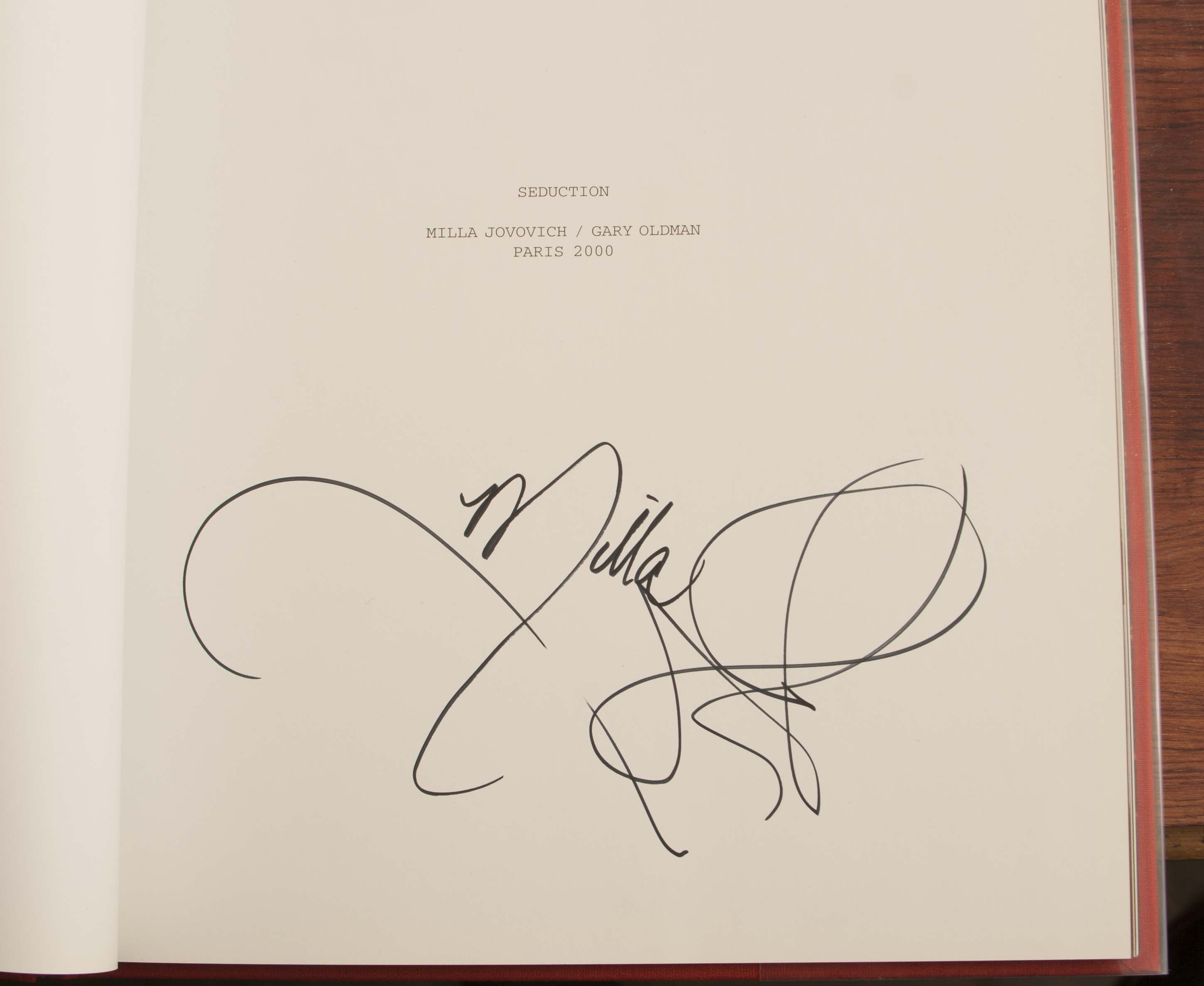 Seduction Milla Jovovich And Gary Oldman Signed By Jovovich By Donna Karan Very Good