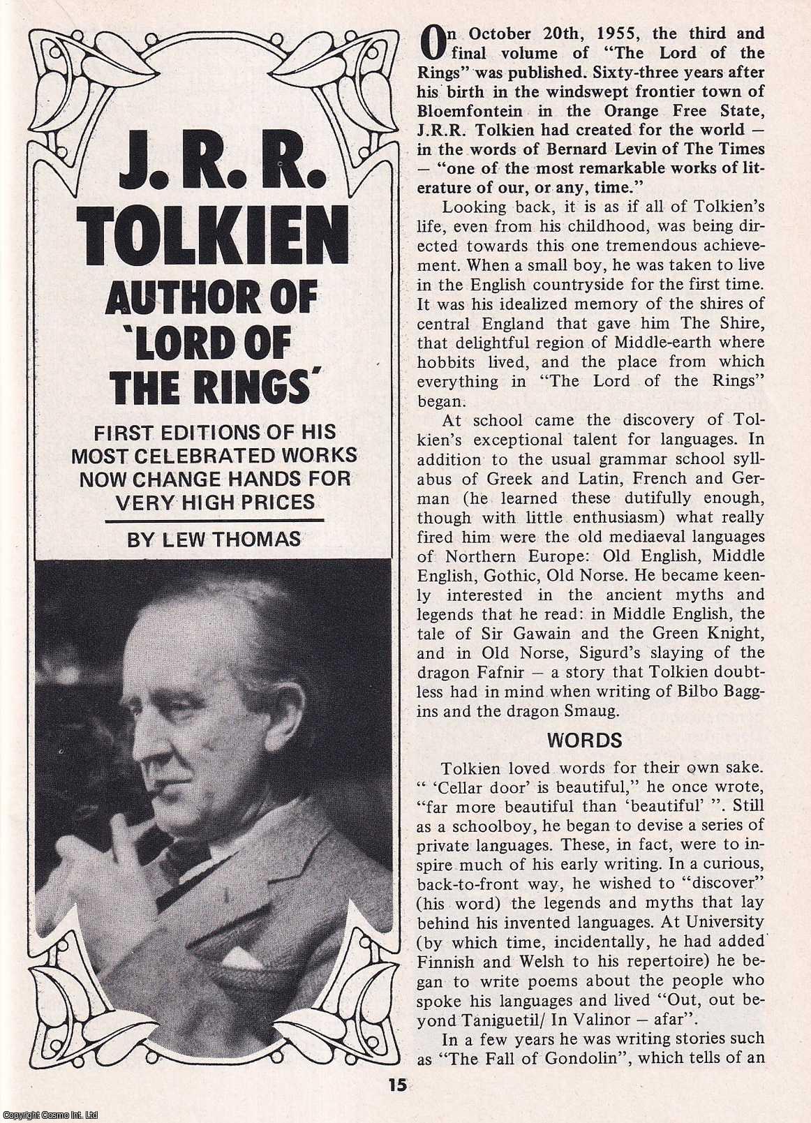 J.R.R. Tolkien : Author of Lord of The Rings. This is an original ...