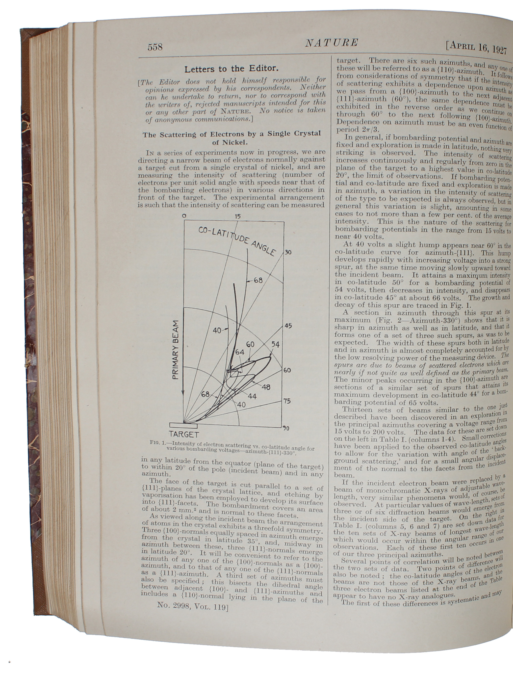 The Scattering of Electrons by a Single Crystal of Nickel. - [ELECTRON ...