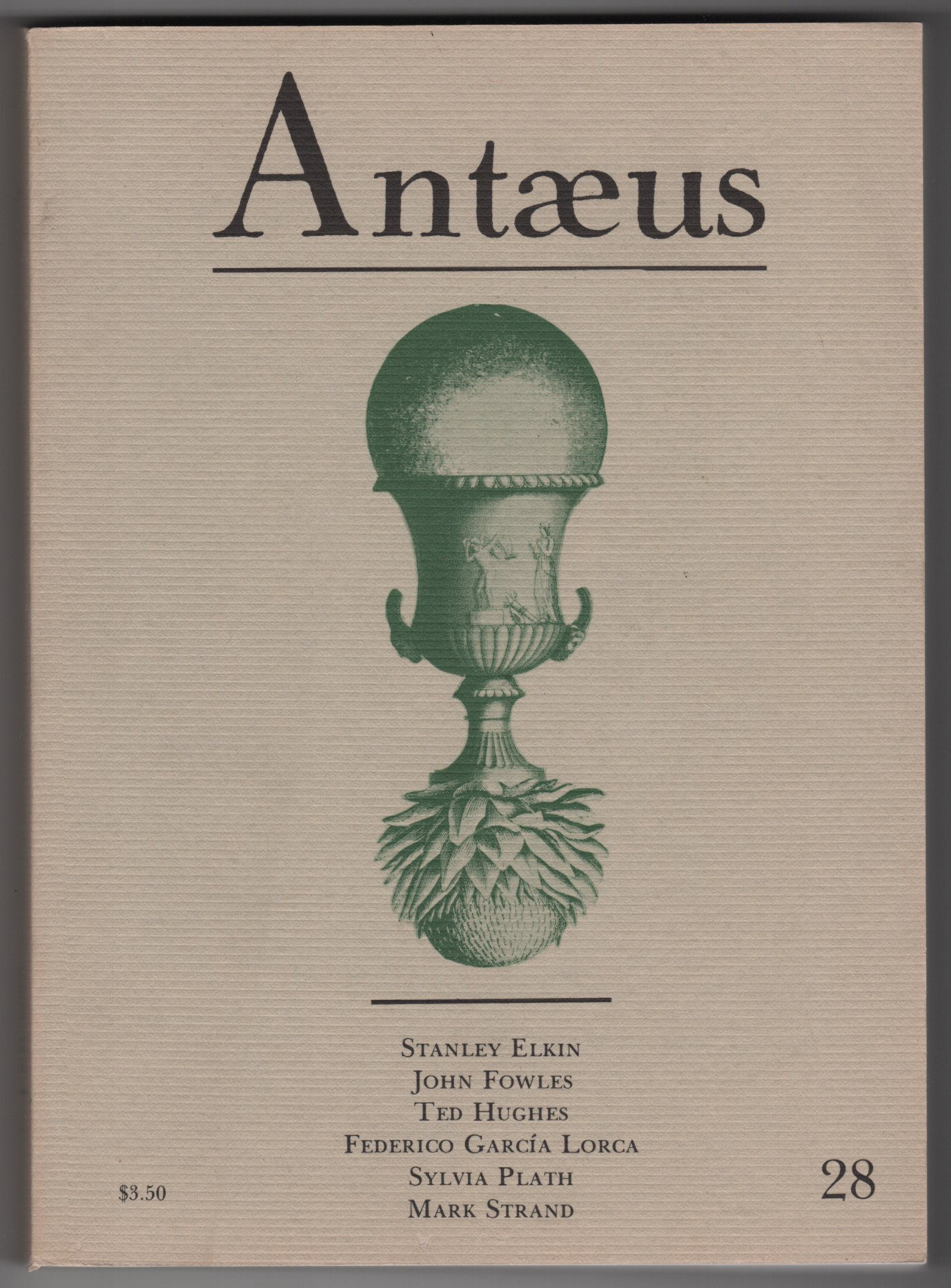 Antaeus 28 (Winter 1978) by Halpern, Daniel (ed.), Sylvia Plath, Ted ...