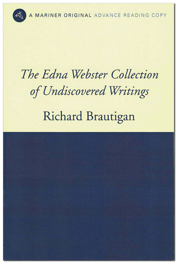 THE EDNA WEBSTER COLLECTION OF UNDISCOVERED WRITINGS - ADVANCE COPY by ...
