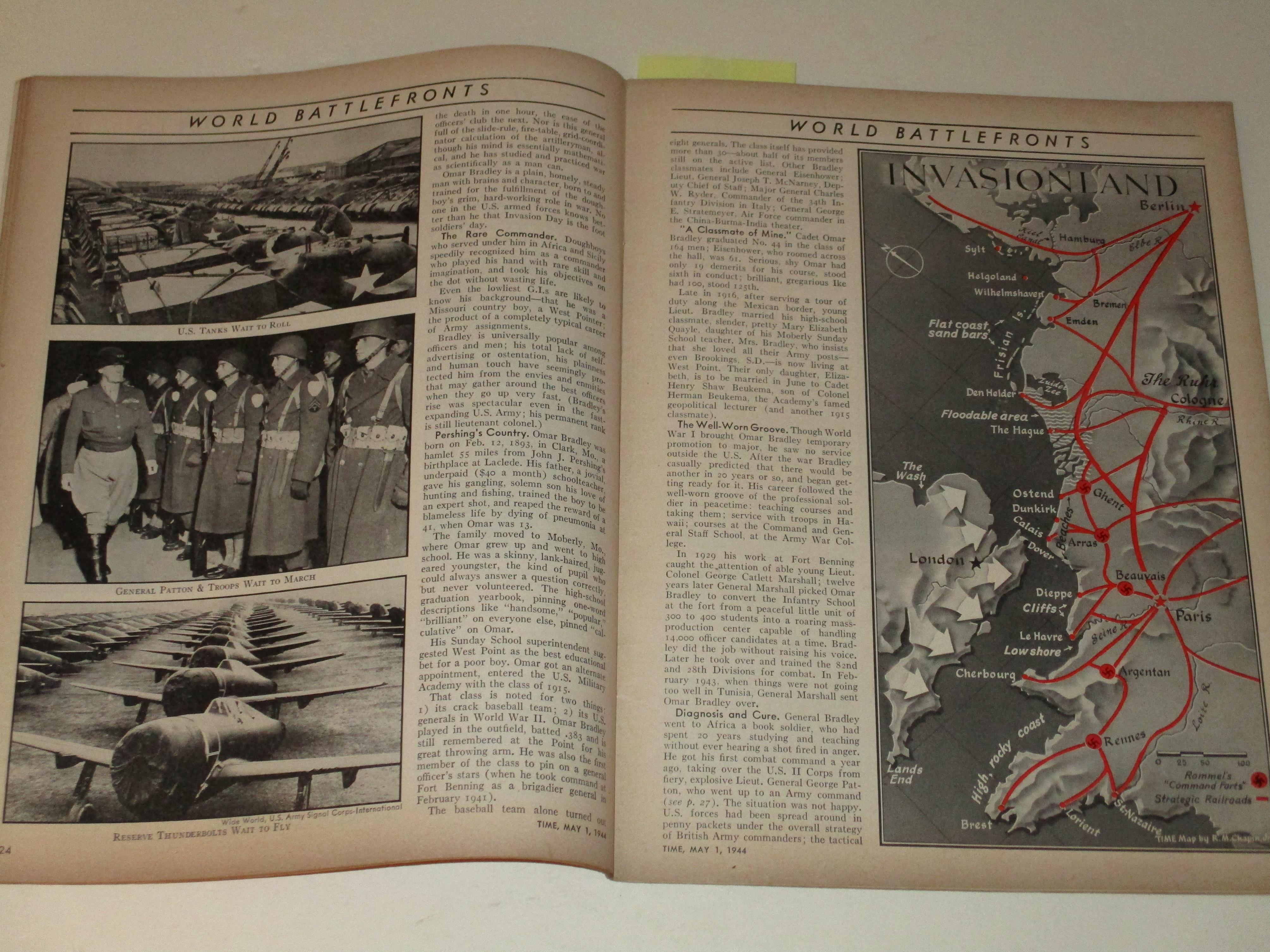 May 1,1944 Time Magazine: Omar Bradley, Infantryman - Prelude to D-Day ...