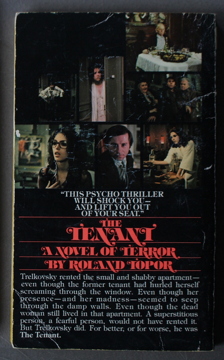THE TENANT, a Novel of Nightmare Evil. (Source for the 1976 Movie ...