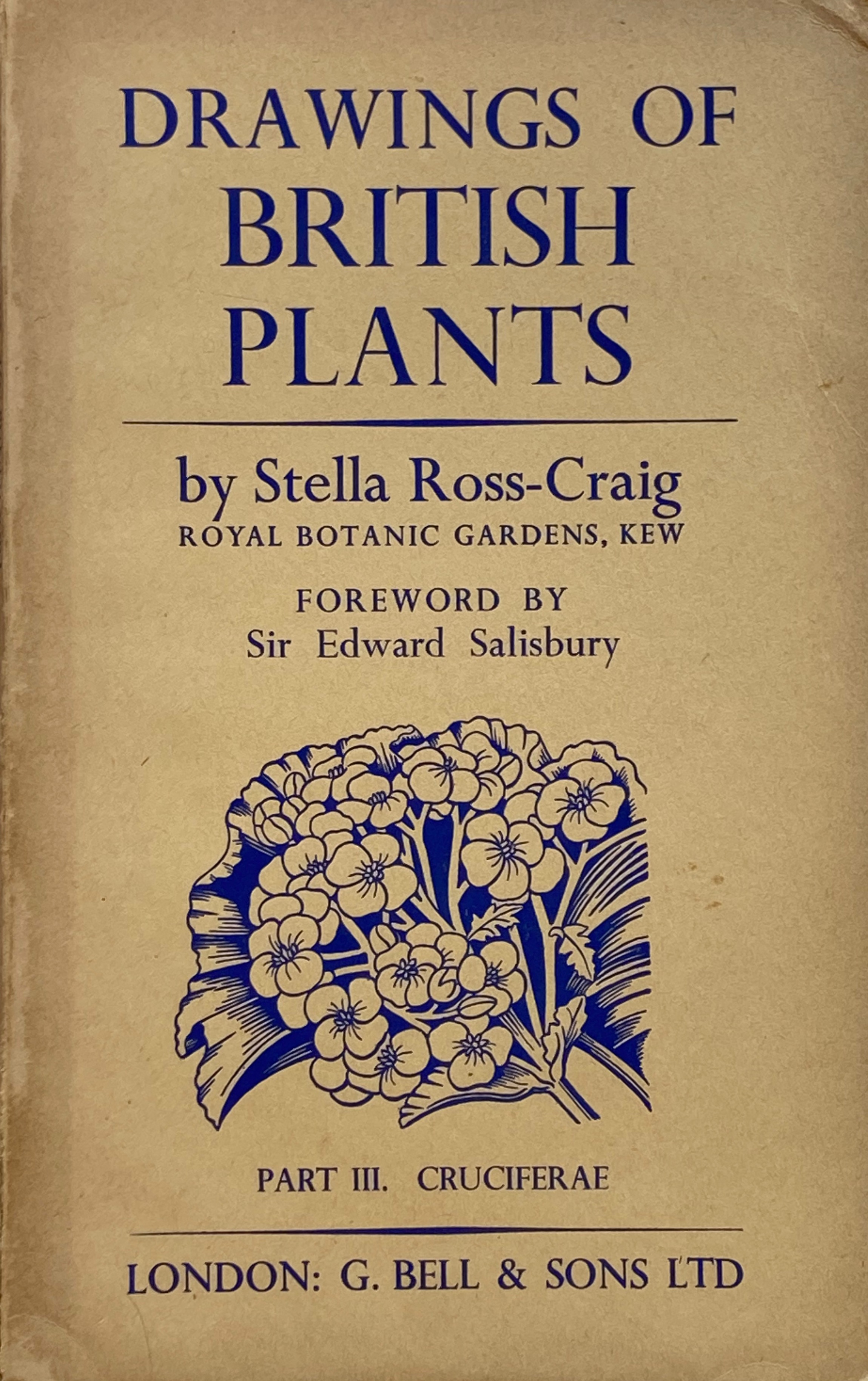 Drawings of British plants part 3 only by Ross-Craig, S.: V.g. Paper covers (1949) 1st edition ...