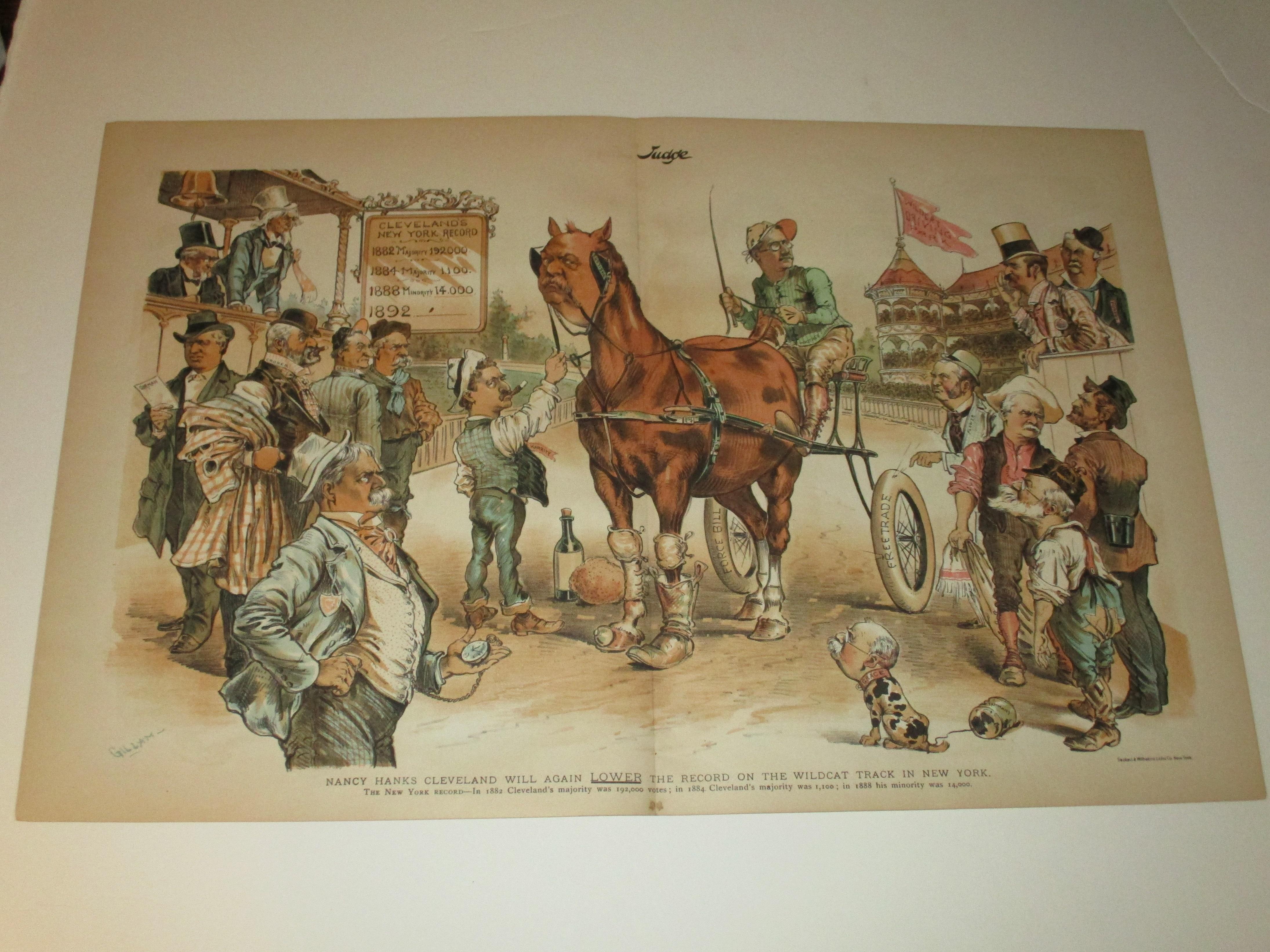 1892 Judge Lithograph of "Nancy Hanks Cleveland Will Again Lower The ...
