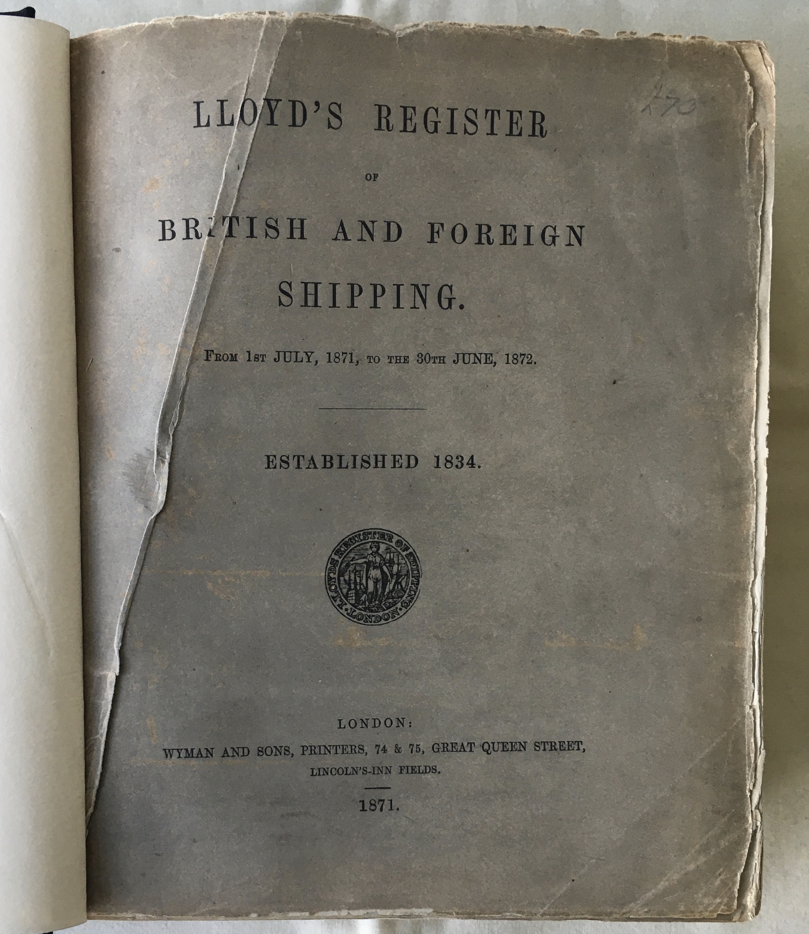 Lloyd's Register of British and Foreign Shipping. From 1st July 1871 to ...