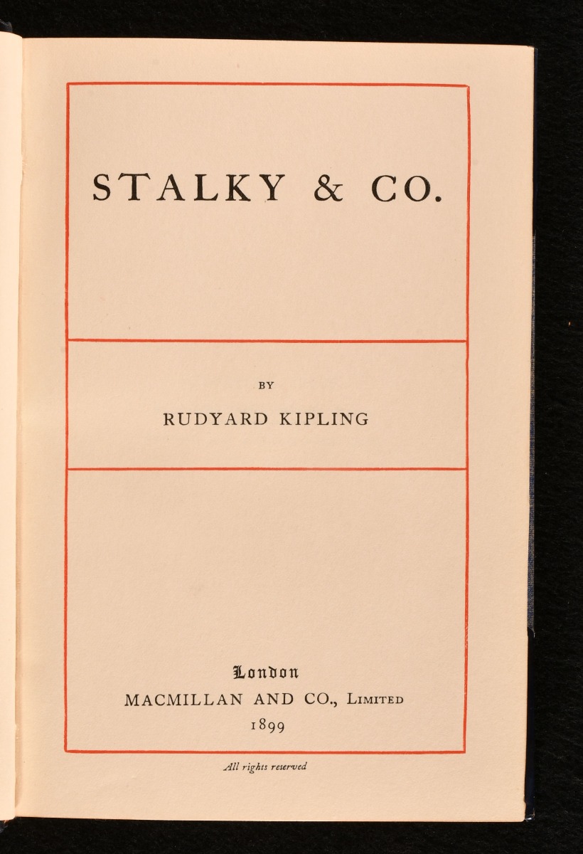 Stalky & Co by Rudyard Kipling: Near Fine Leather (1899) First edition ...