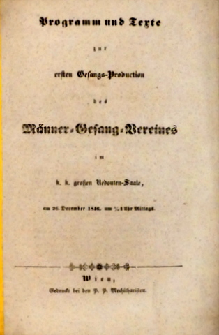 [Programmheft] Programm und Texte zur ersten Gesangs-Production des ...