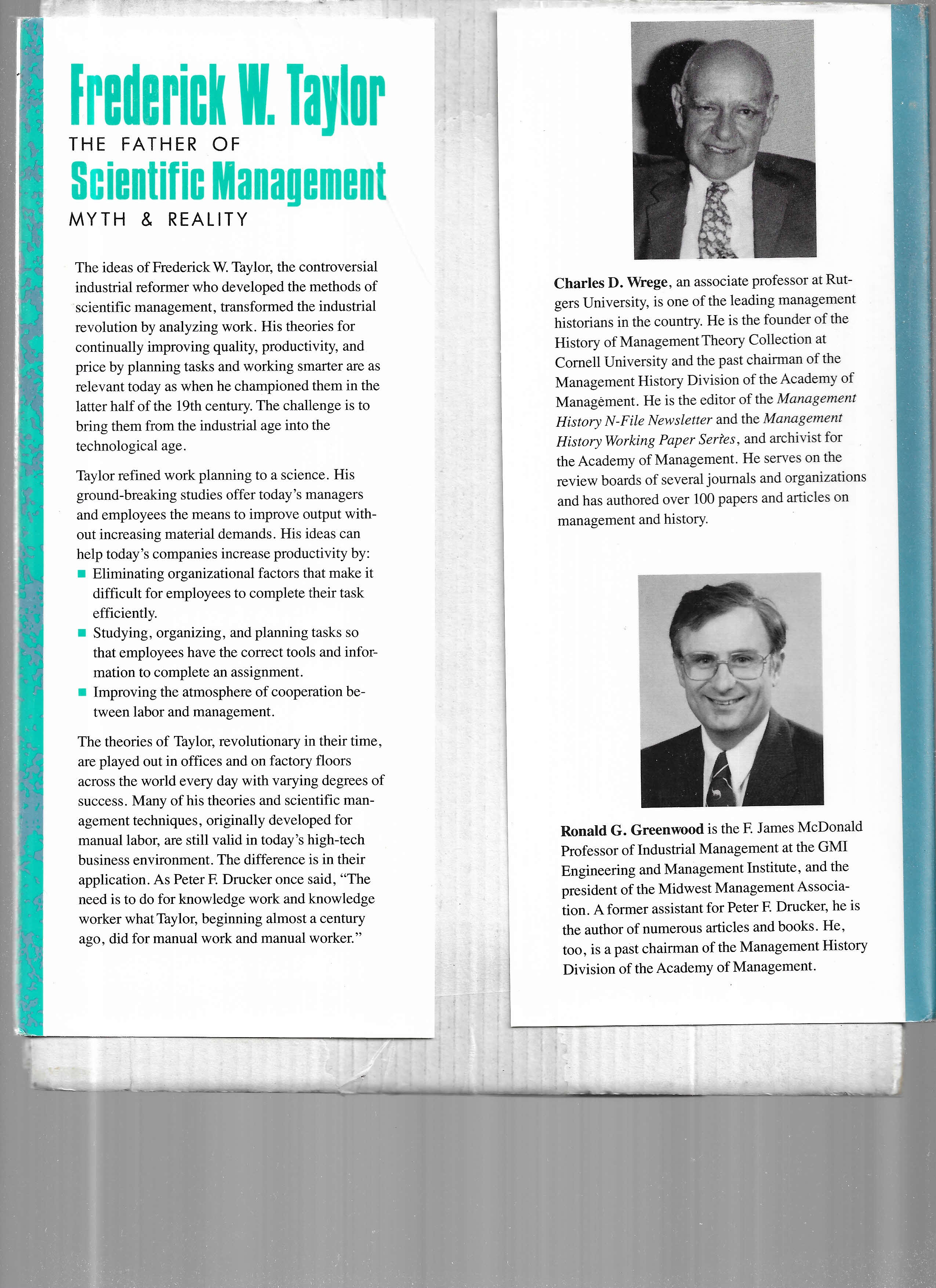 FREDERICK W. TAYLOR: The Father Of Scientific Management ~ Myth And ...