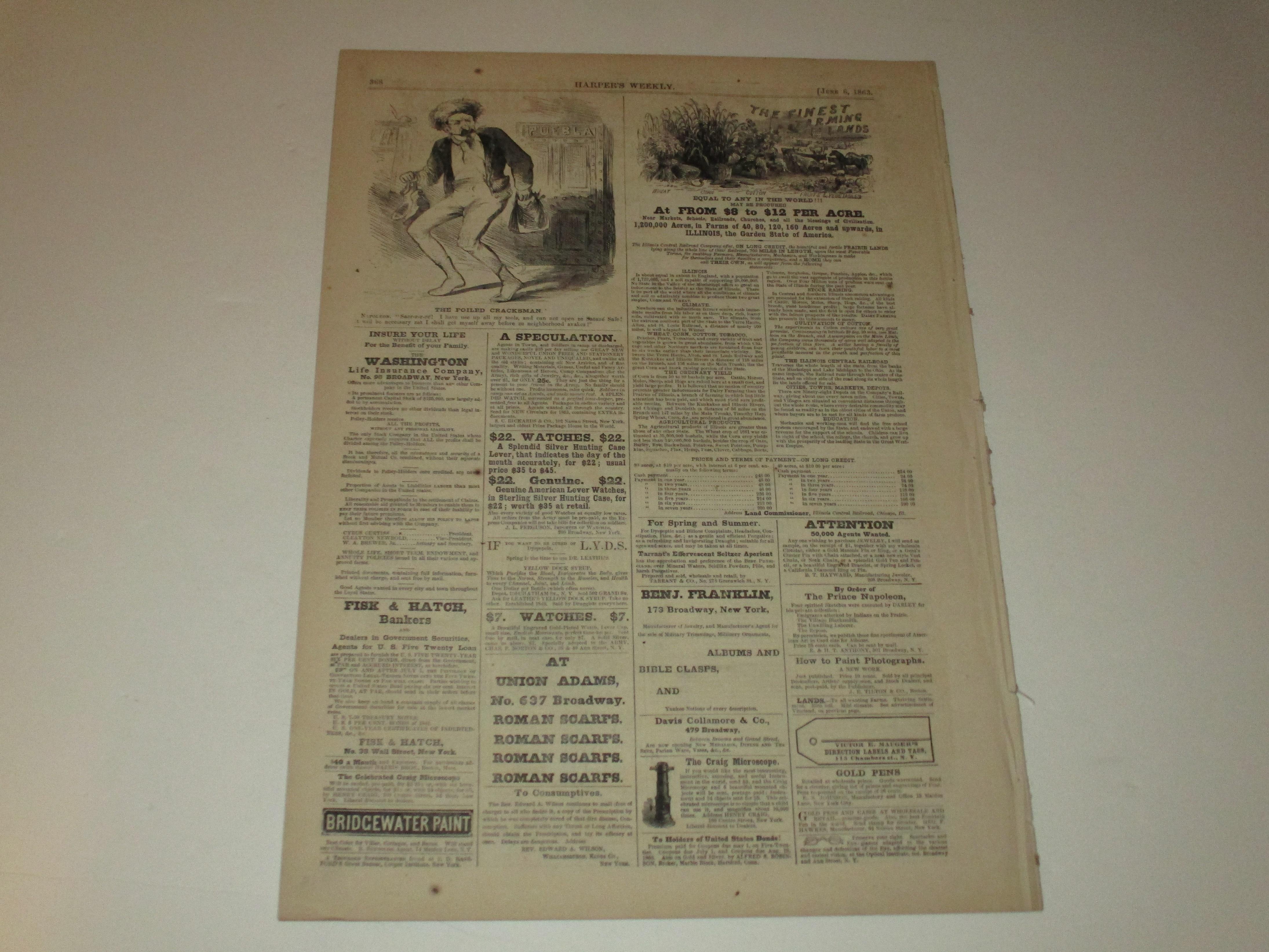 June 6,1863 Harper's Weekly: Colonel Grierson, Sixth Illinois Cavalry ...