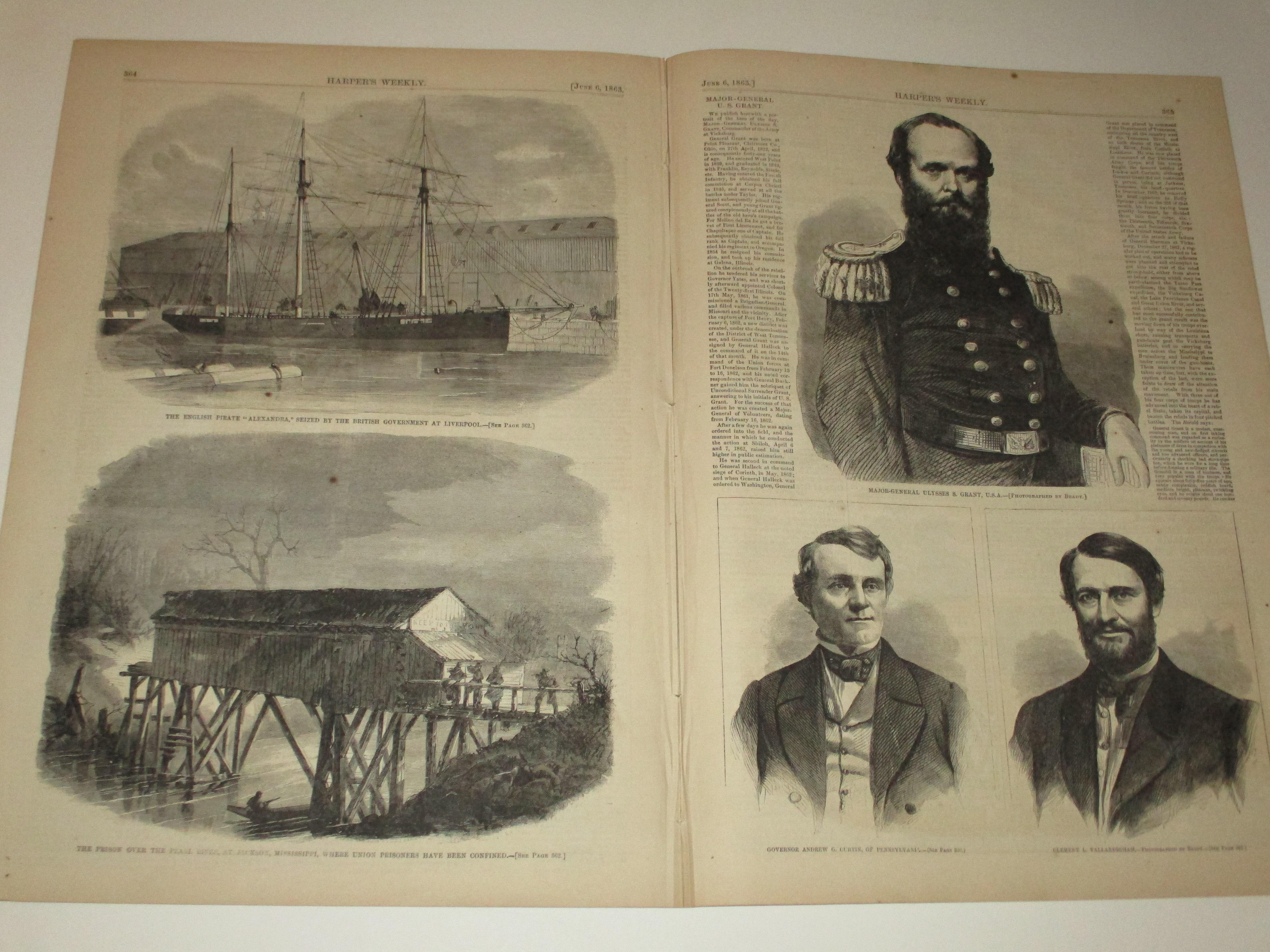 June 6,1863 Harper's Weekly: Colonel Grierson, Sixth Illinois Cavalry ...
