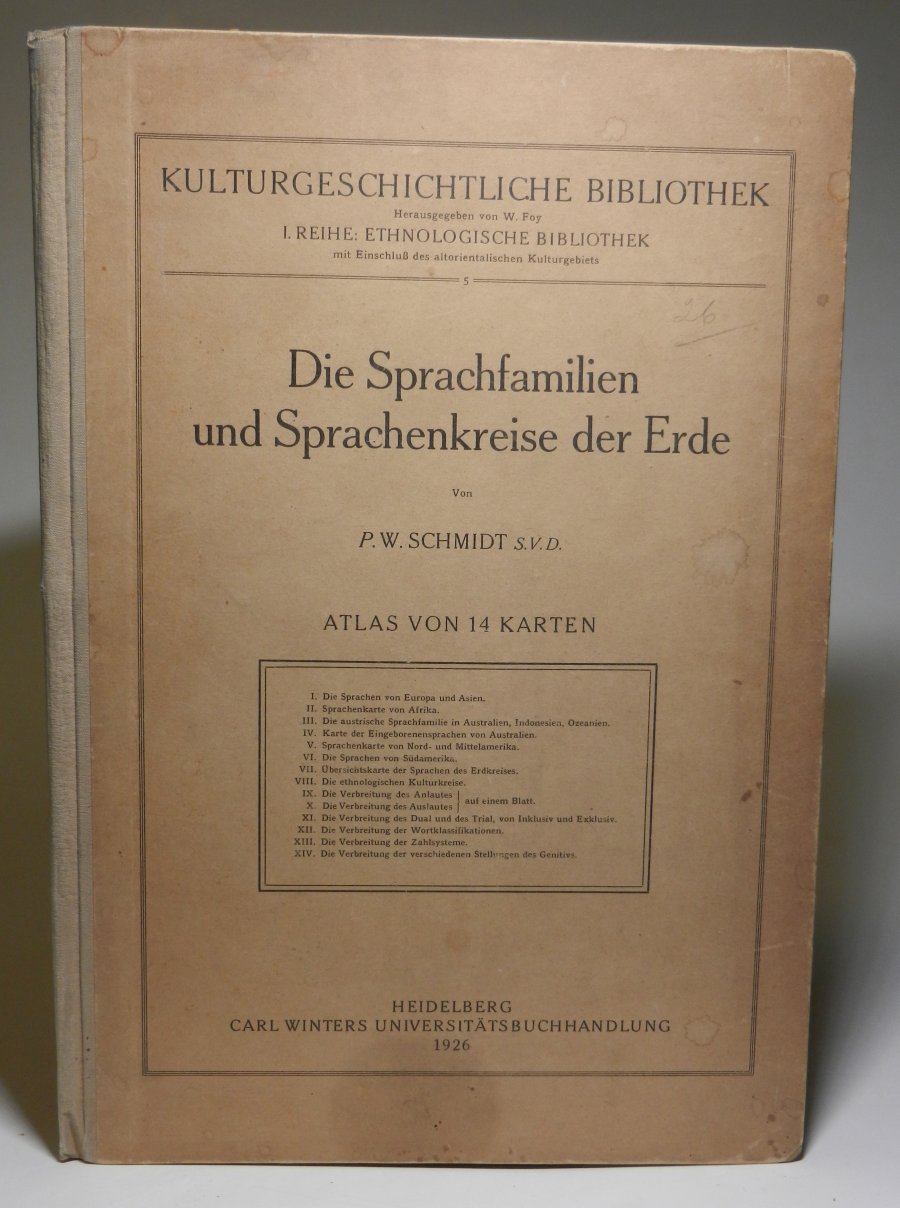Die Sprachfamilien und Sprachenkreise der Erde. Atlas von 14 Karten ...