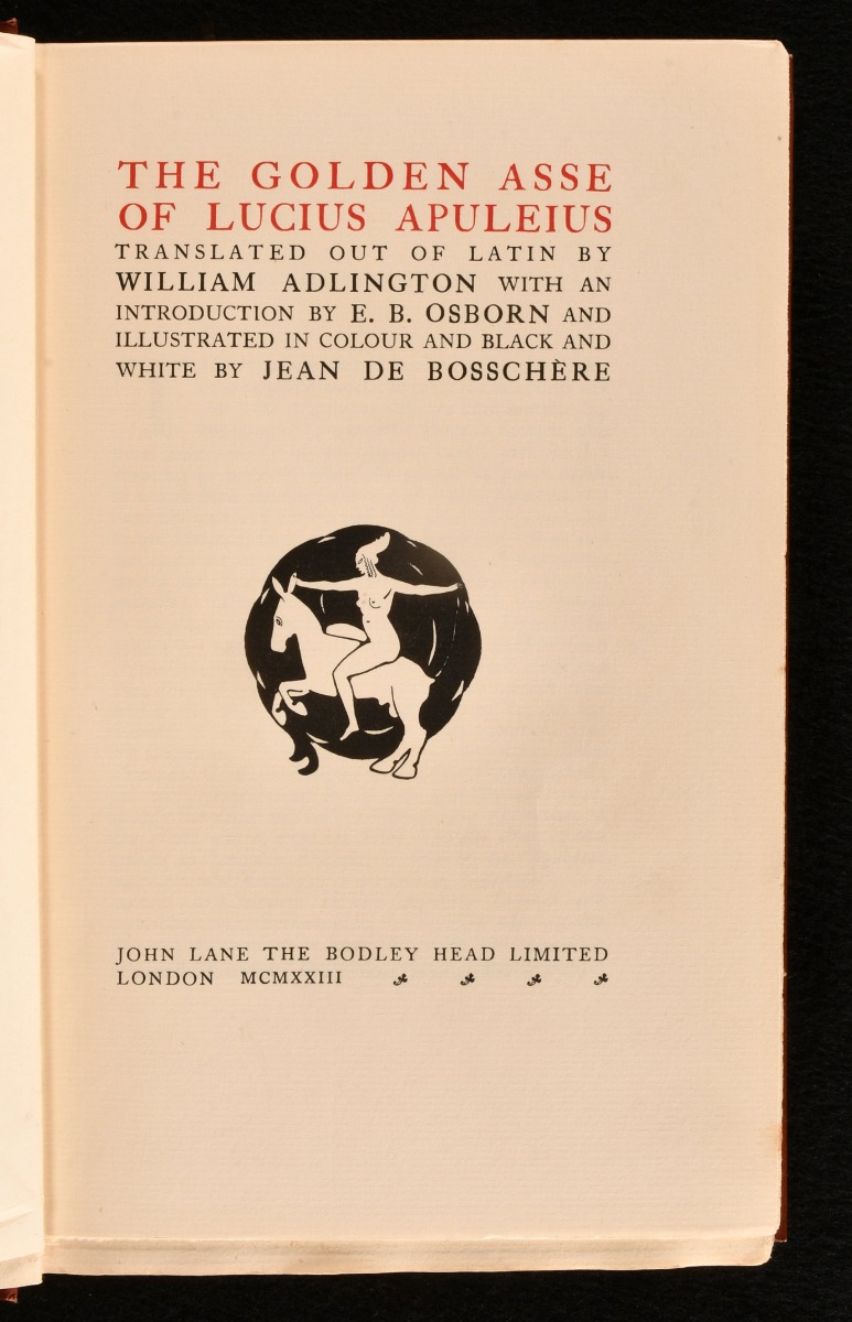 The Golden Asse of Lucius Apuleius by Apuleius; William Adlington ...