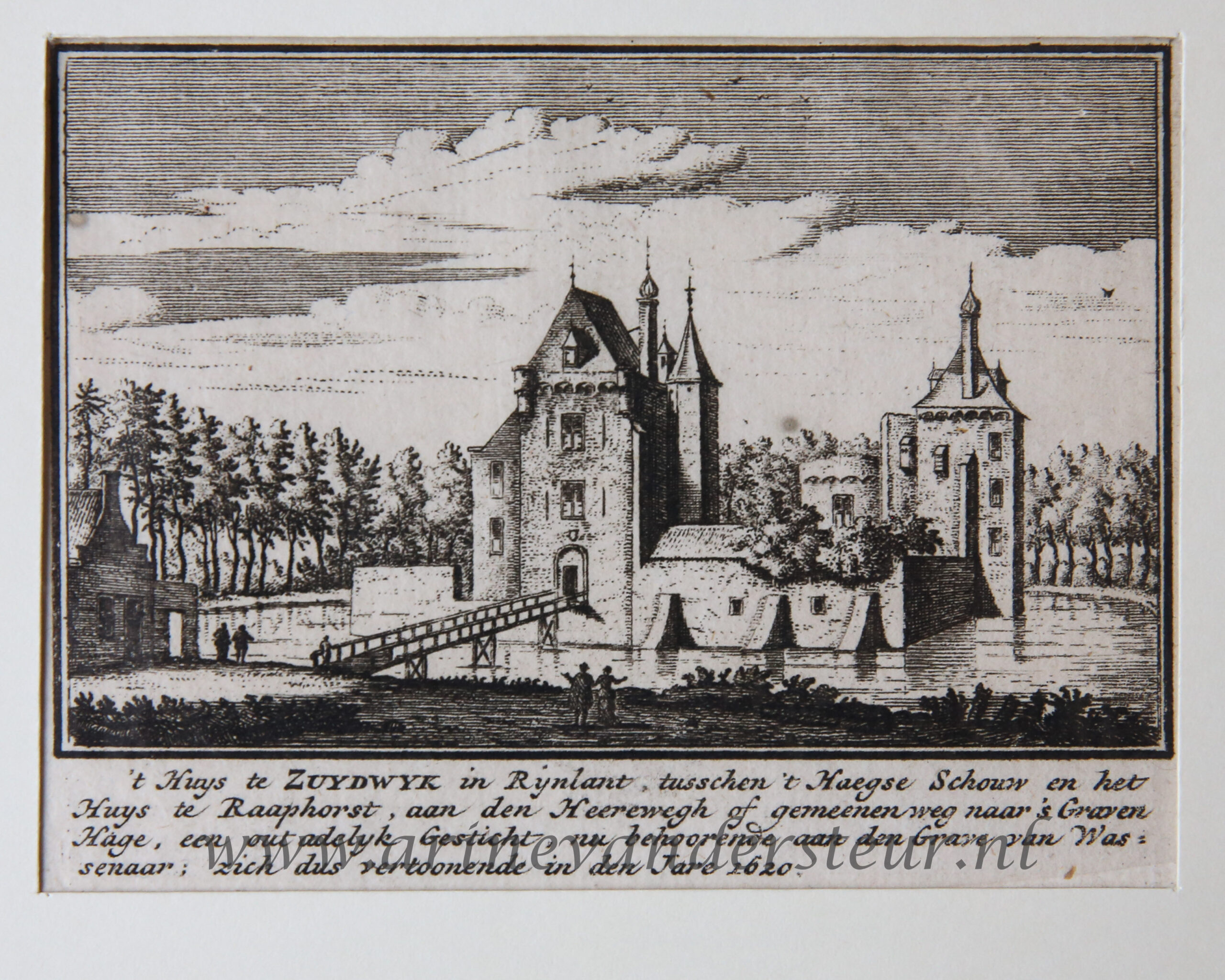 [Antique print, etching] The castle Zuidwijk in Wassenaar/Het kasteel ...