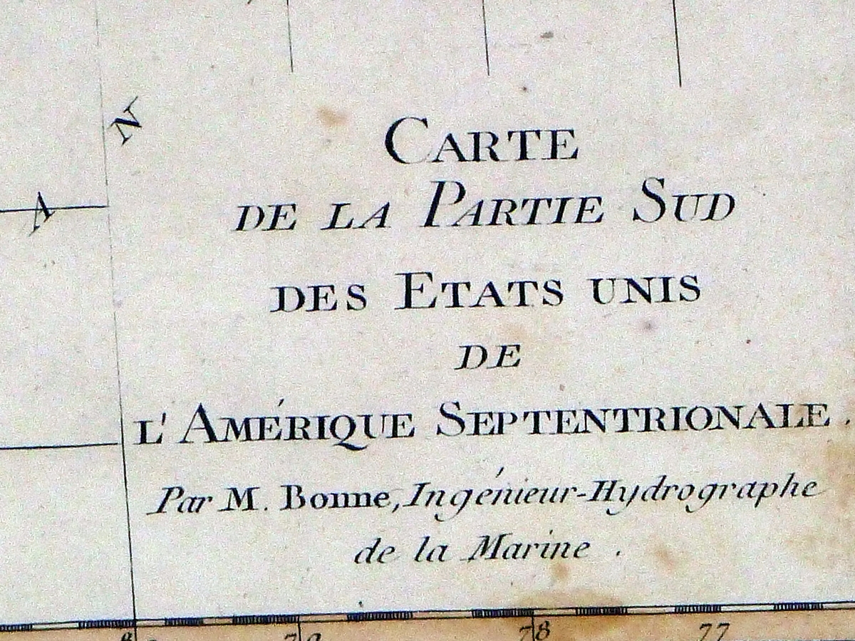 Carte de la Partie Sud des Etats Unis de L'Amerique Septentrionale. Par ...
