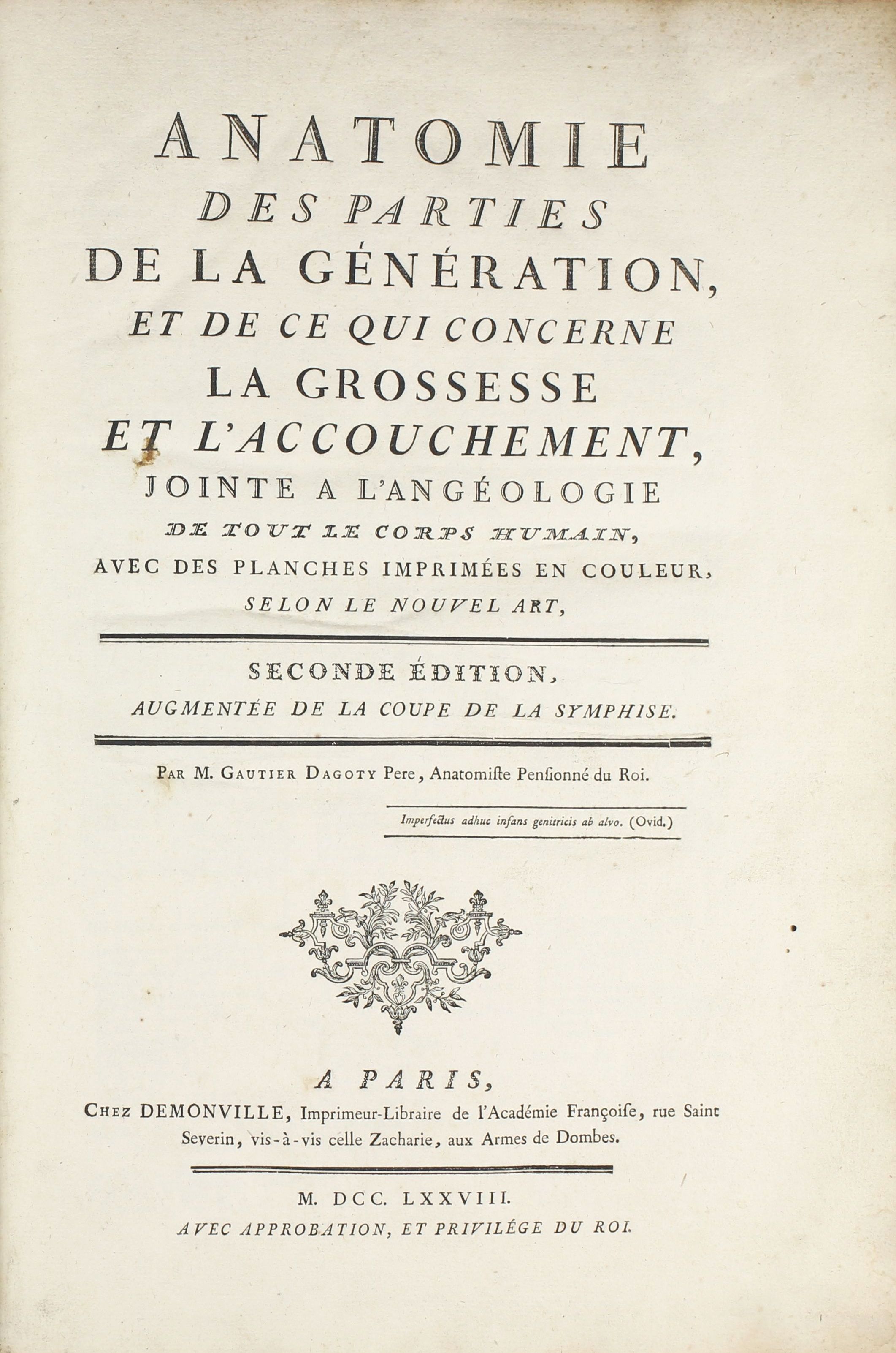 Anatomie des parties de la génération, et de ce qui concerne la ...