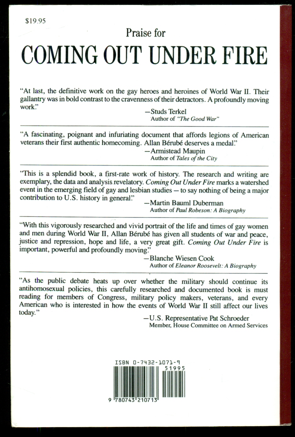 Coming Out Under Fire - The History of Gay Men and Women in World War ...