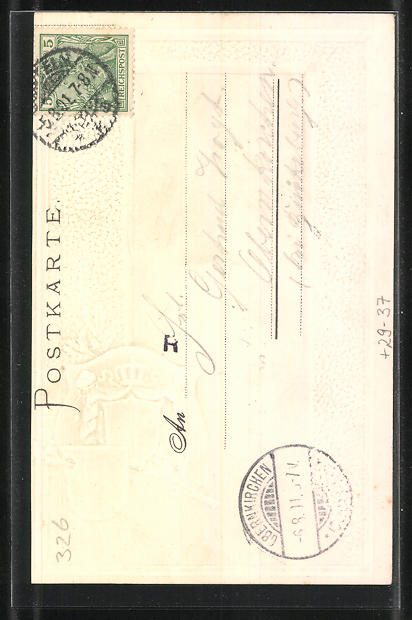 Passepartout-Lithographie Rinteln, Rinteler Klippenturm mit Wappen ...