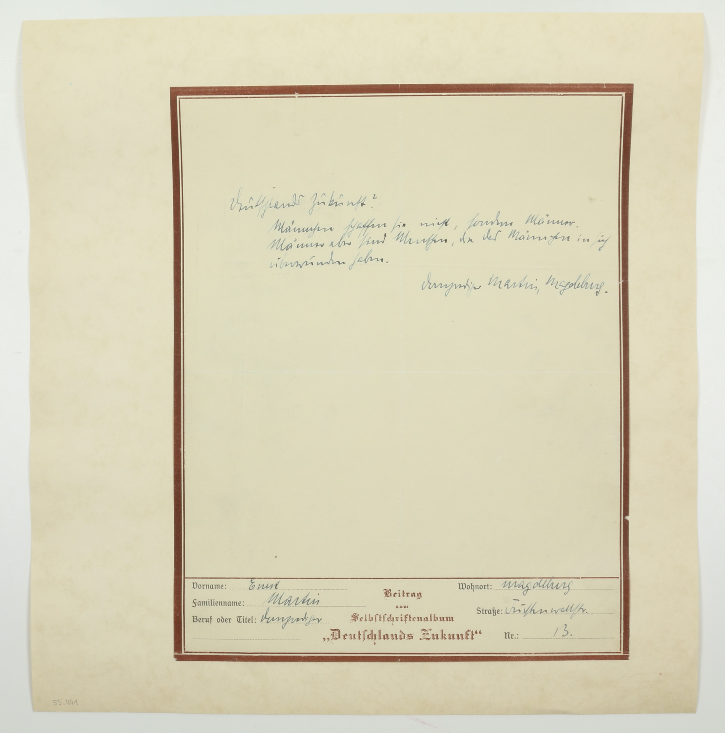 Eigenhändige Sentenz mit U. | Barnebys