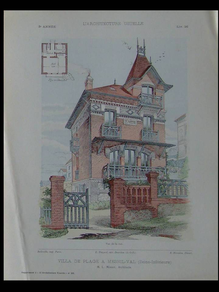 MESNIL-VAL, CUSSET - PLANCHES ARCHITECTURE 1905 - MERIOT: (1905 ...