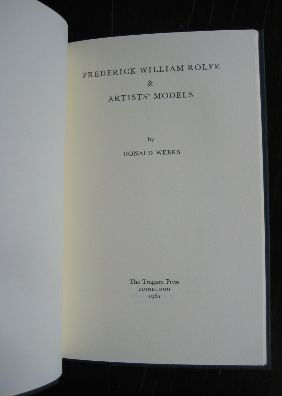 Frederick William Rolfe & Artists' Models: [two articles, one by Rolfe ...