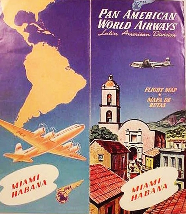 Pan American / World Airways / Latin American Division / Flight Map ...