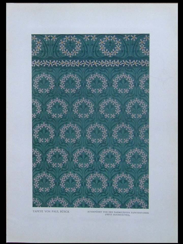 PAPIER PEINT ART NOUVEAU -1901- PHOTOLITHOGRAPHIE, TAPETE VON PAUL ...