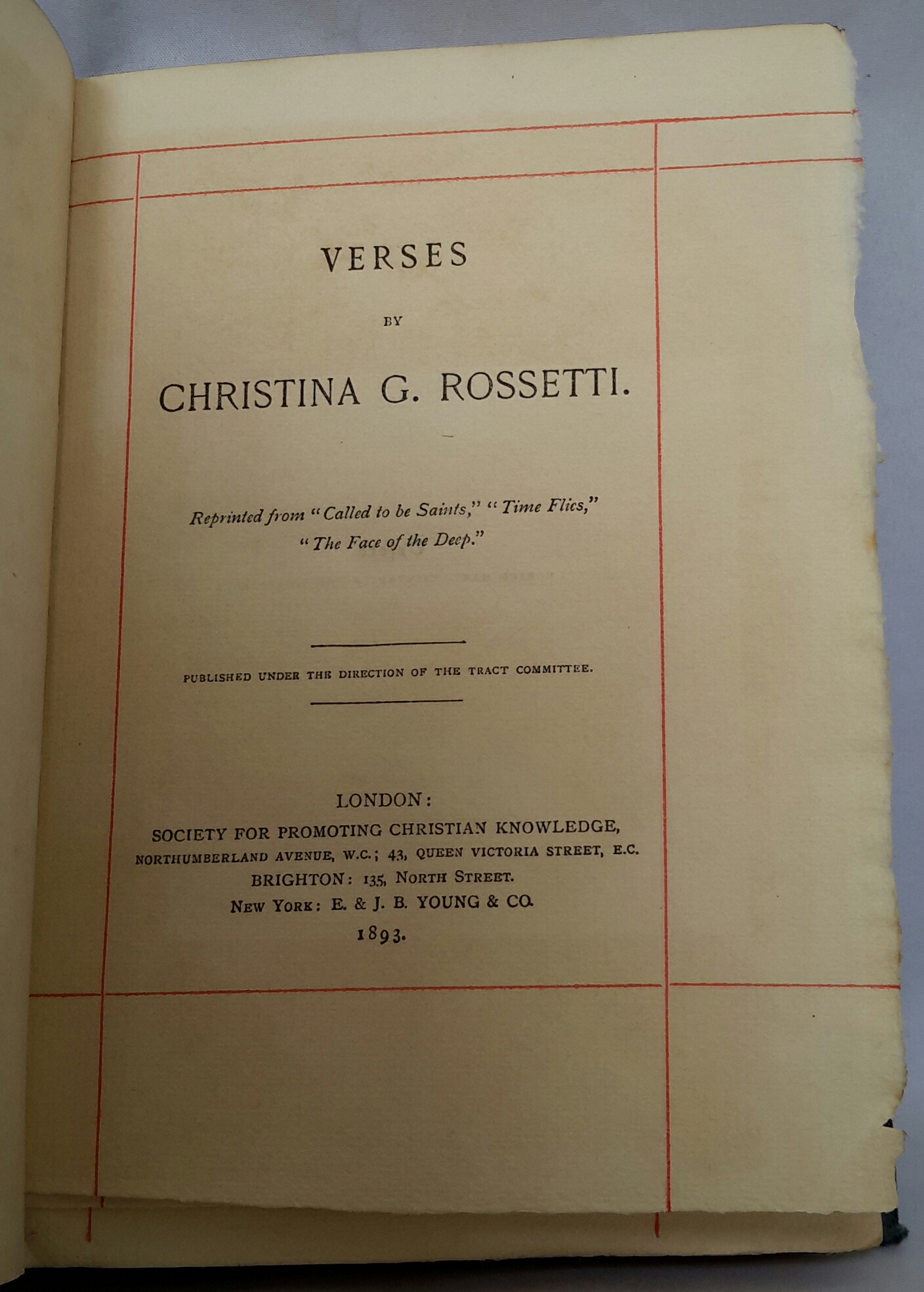 Verses. Reprinted from "Called to be Saints," "Time Flies," "The Face ...