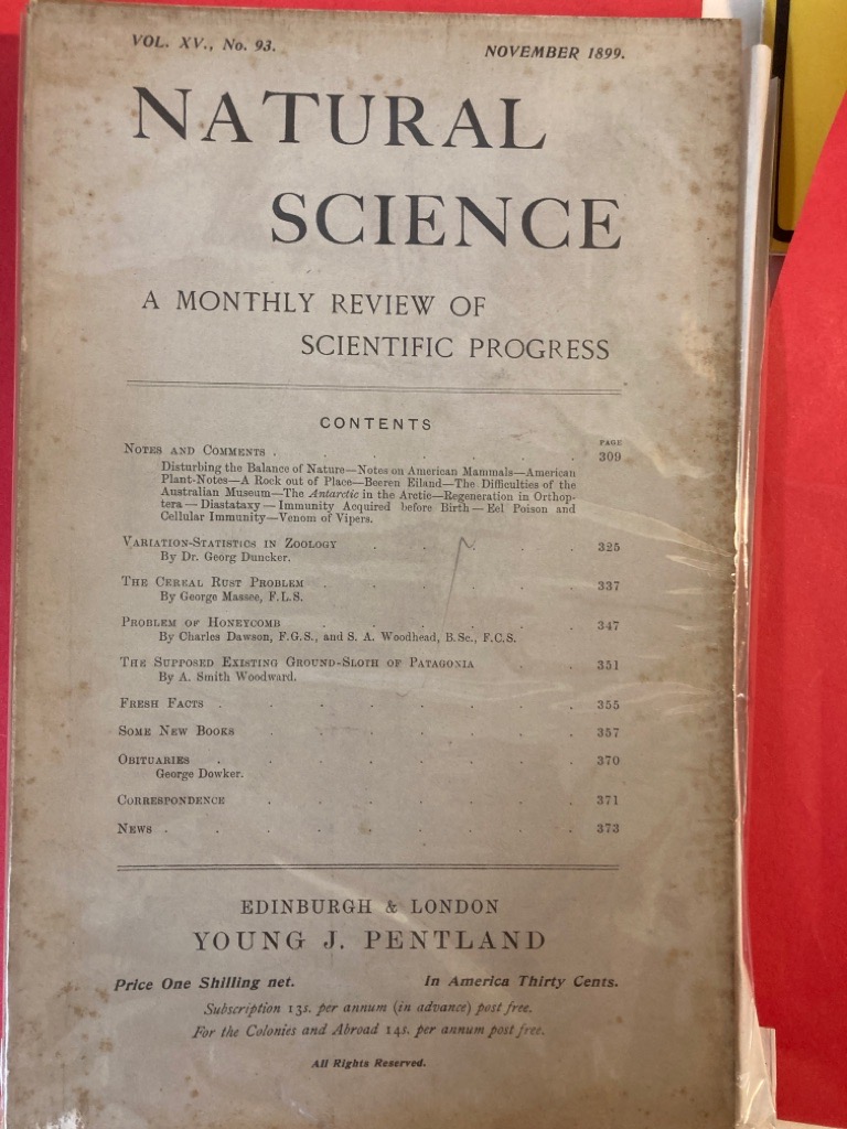 Variation-Statistics in Zoology. (Natural Science: A Monthly Review of ...
