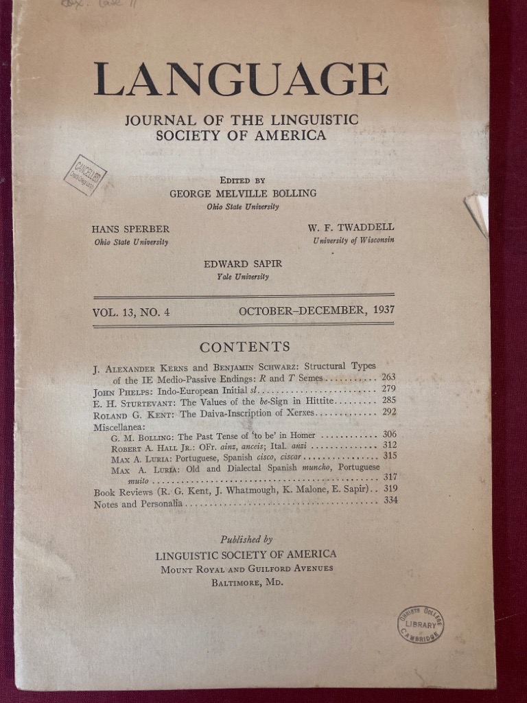 The Values of the be-sign in Hittite (Language Journal of the ...