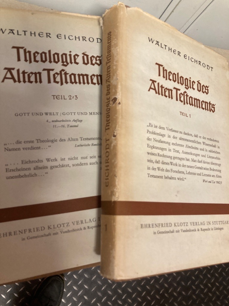 Theologie des Alten Testaments. Volumes I-III. von Eichrodt, Walther ...