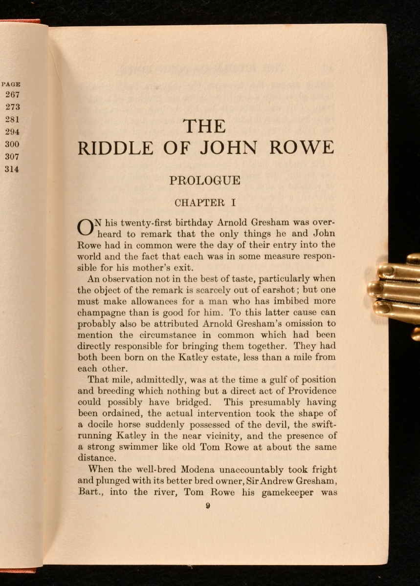 The Riddle of John Rowe by Winston Graham: Very Good Cloth (1935) First ...