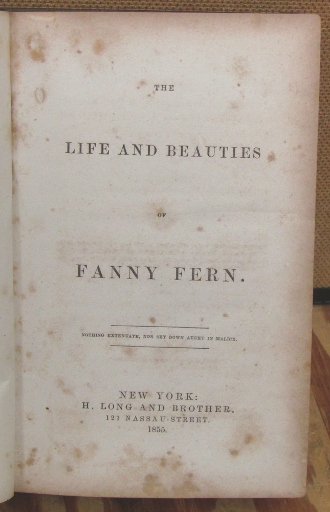 The Life and Beauties of Fanny Fern by Willis, Sarah Payson: G Blind ...