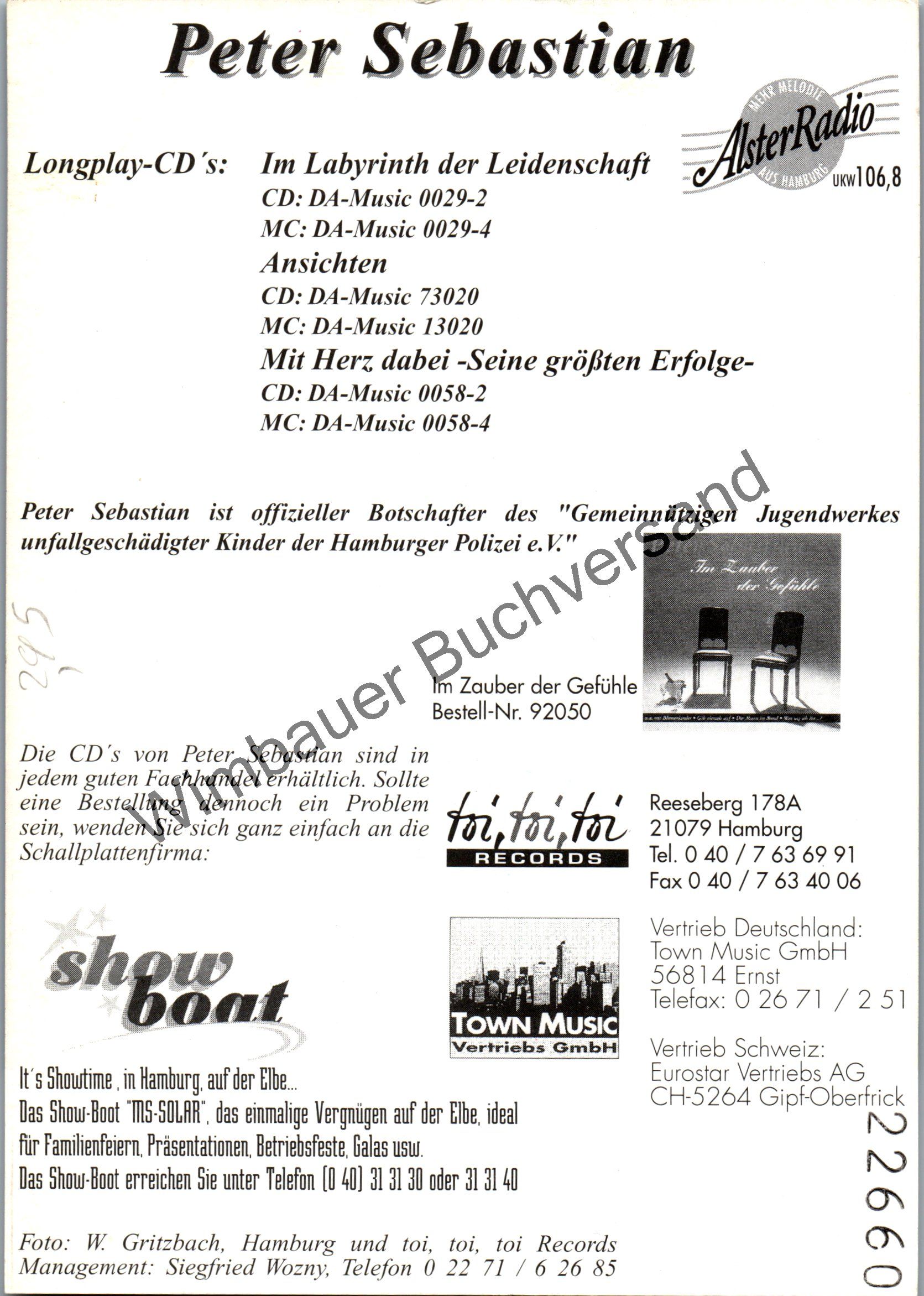 Original Autogramm Peter Sebastian Schlager /// Autogramm Autograph ...